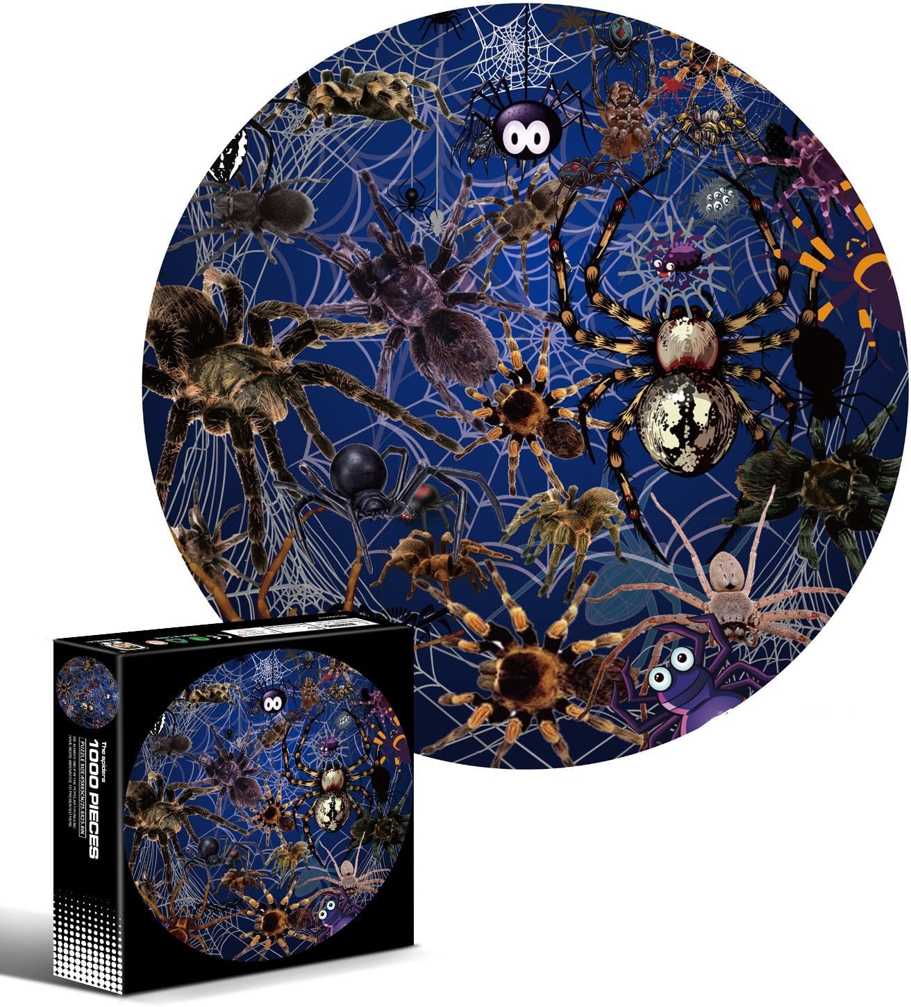 Amazon.com: Halloween Spider 1000-Piece Round Jigsaw Puzzle for Adults ...