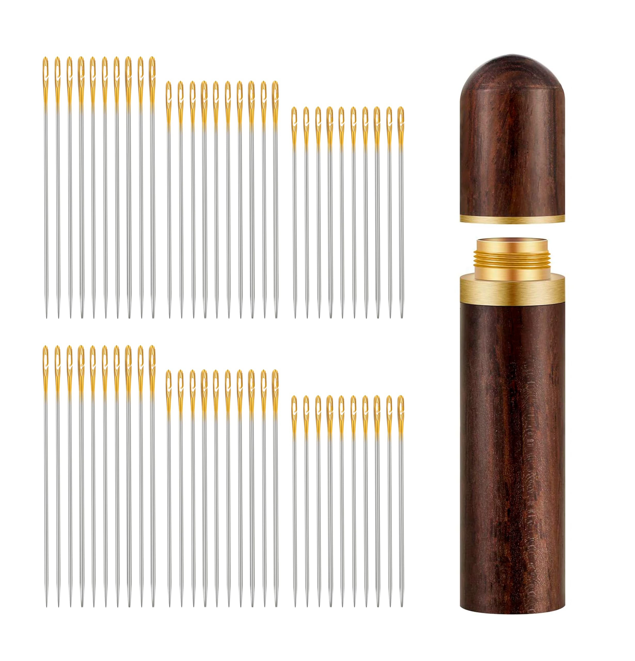 Amazon.com: (60 Gold Needles) Easy Self-Threading Needles Kit for Hand ...