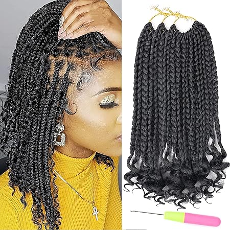 Amazon.com: 6 Packs Crochet Box Braids Curly Ends 10 Inch Crochet ...