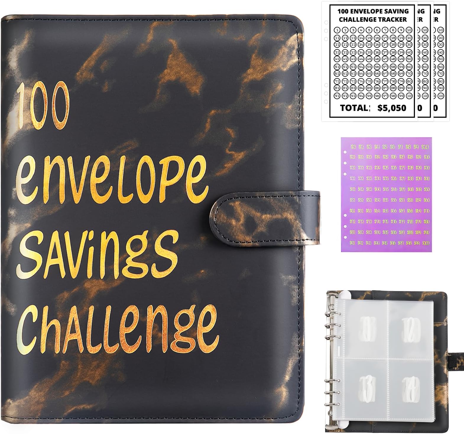 100 Envelopes Saving Challenge, 100 Day Money Saving Wallet, A5 Savings ...