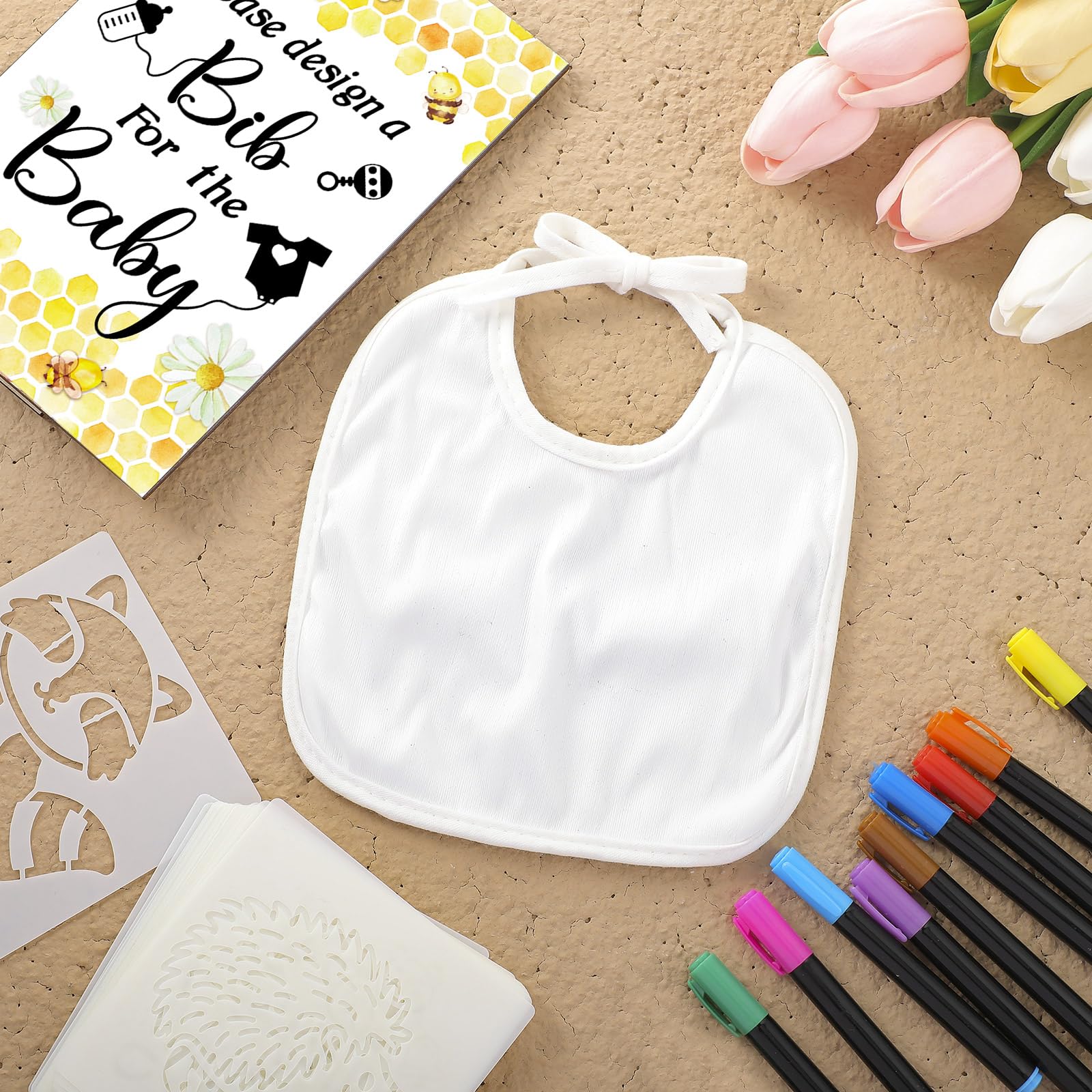 Snapklik.com : Newwiee 55 Pcs White Bibs For Baby Decorating Design A ...