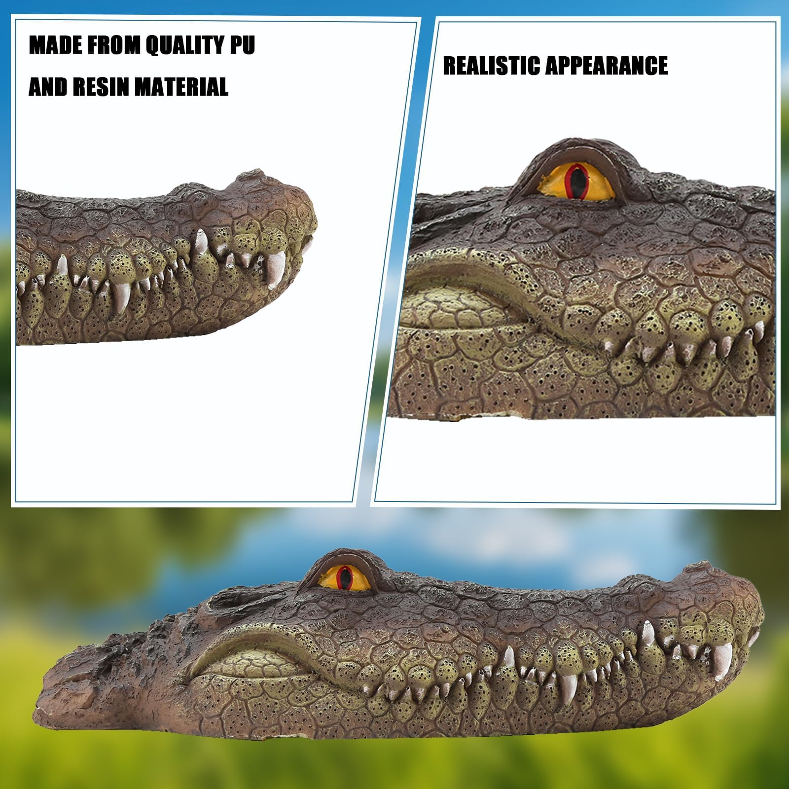 Snapklik.com : Pond Floating Alligator Head Decoy, Realistic Crocodile ...