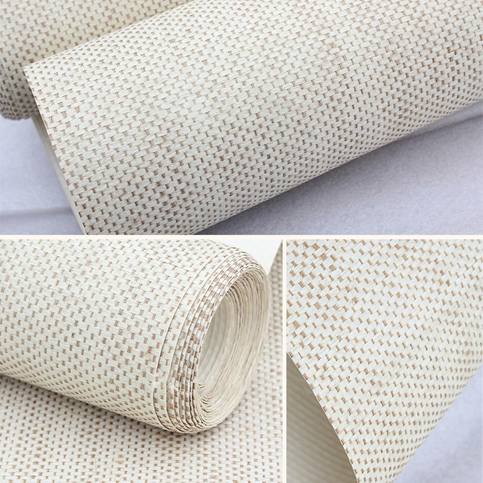 Natural Fiber Wallpaper Hand Woven Grass Paper Wallpaper Textured