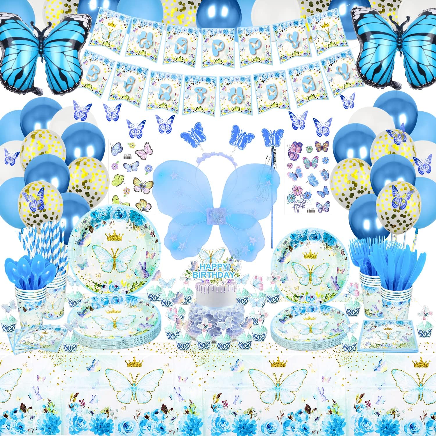 Amazon.com: XJLANTTE 256 Pcs Butterfly Party Decorations - Including ...