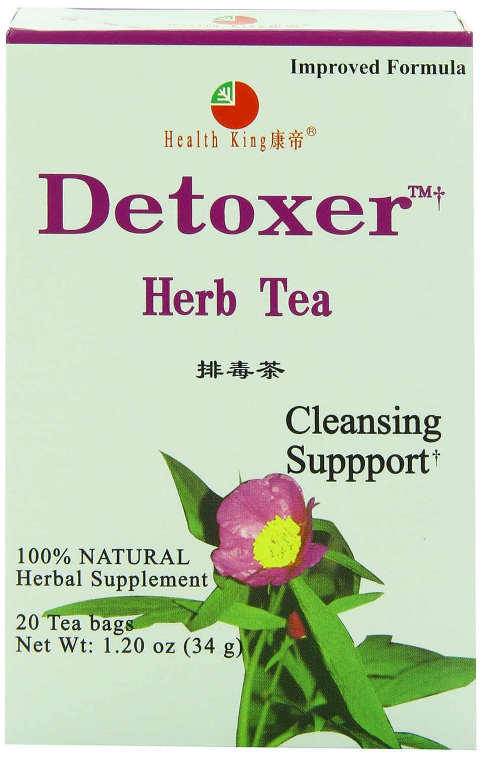 Amazon.com : Health King Detoxer Herb Tea, Teabags, 20-Count Box (Pack ...