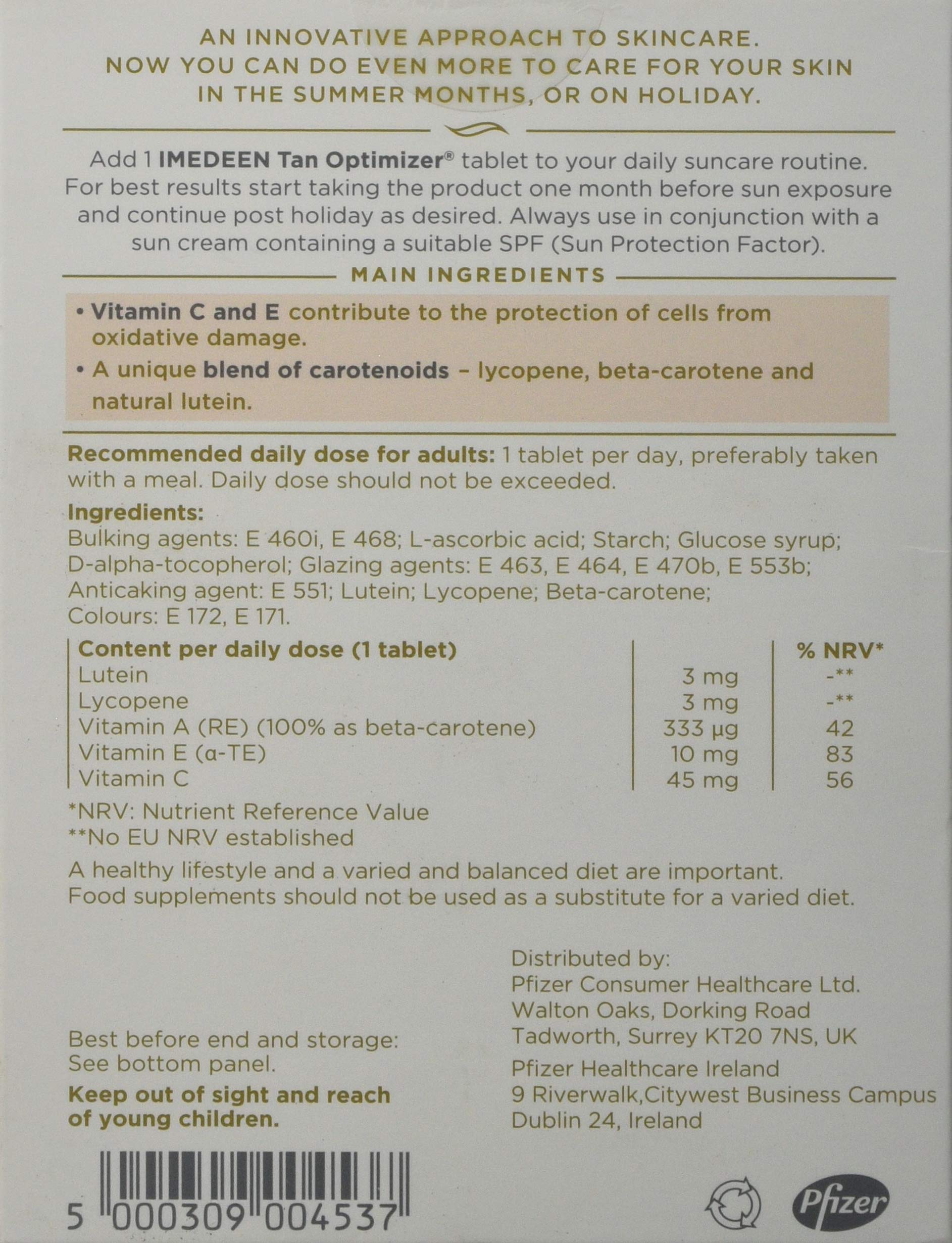 IMEDEEN Beauty Begins With Tan Optimizer, Sun Preparation, Lutein and ...