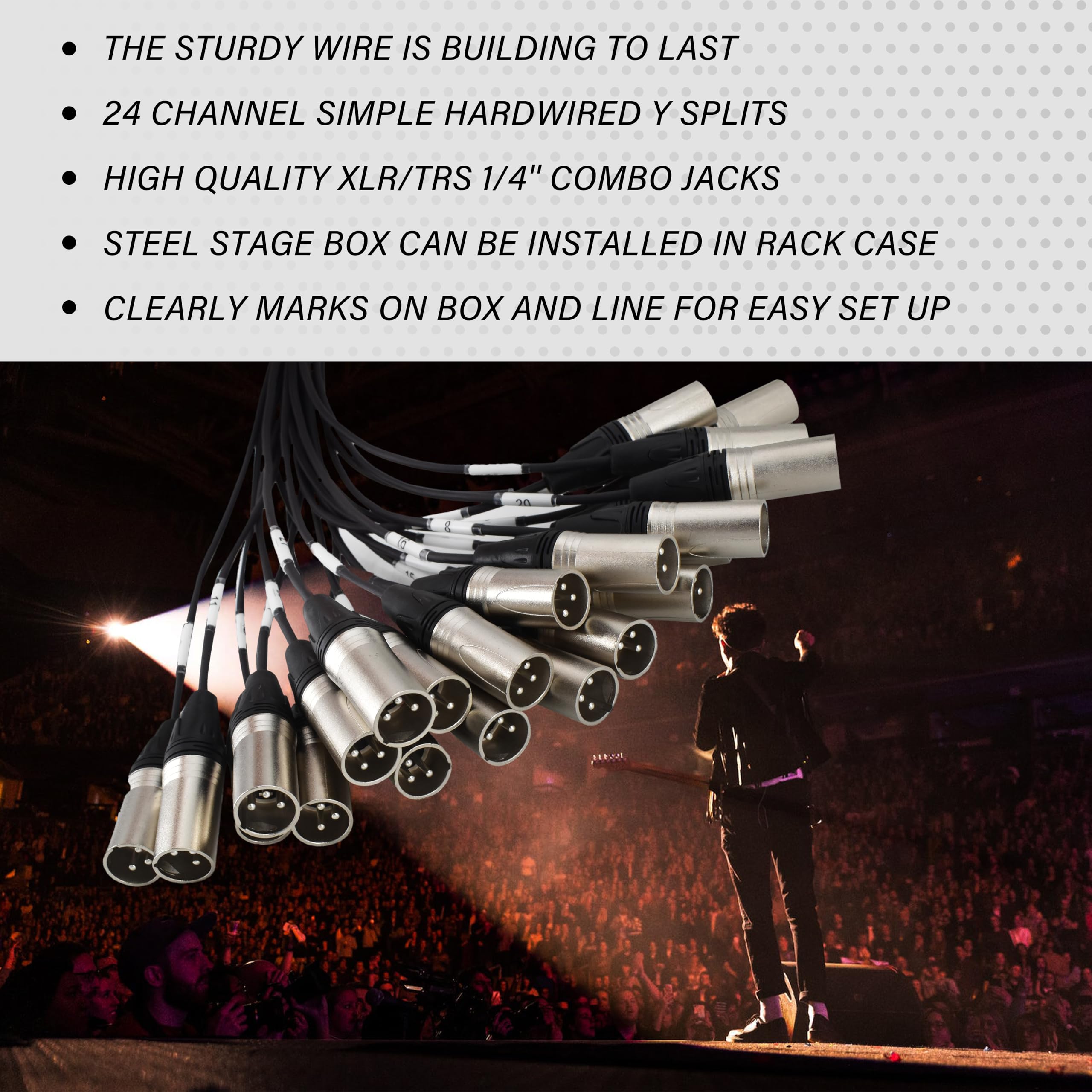 Snapklik.com : PRORECK Rack Mount TRS XLR Combo Splitter Snake Cable ...