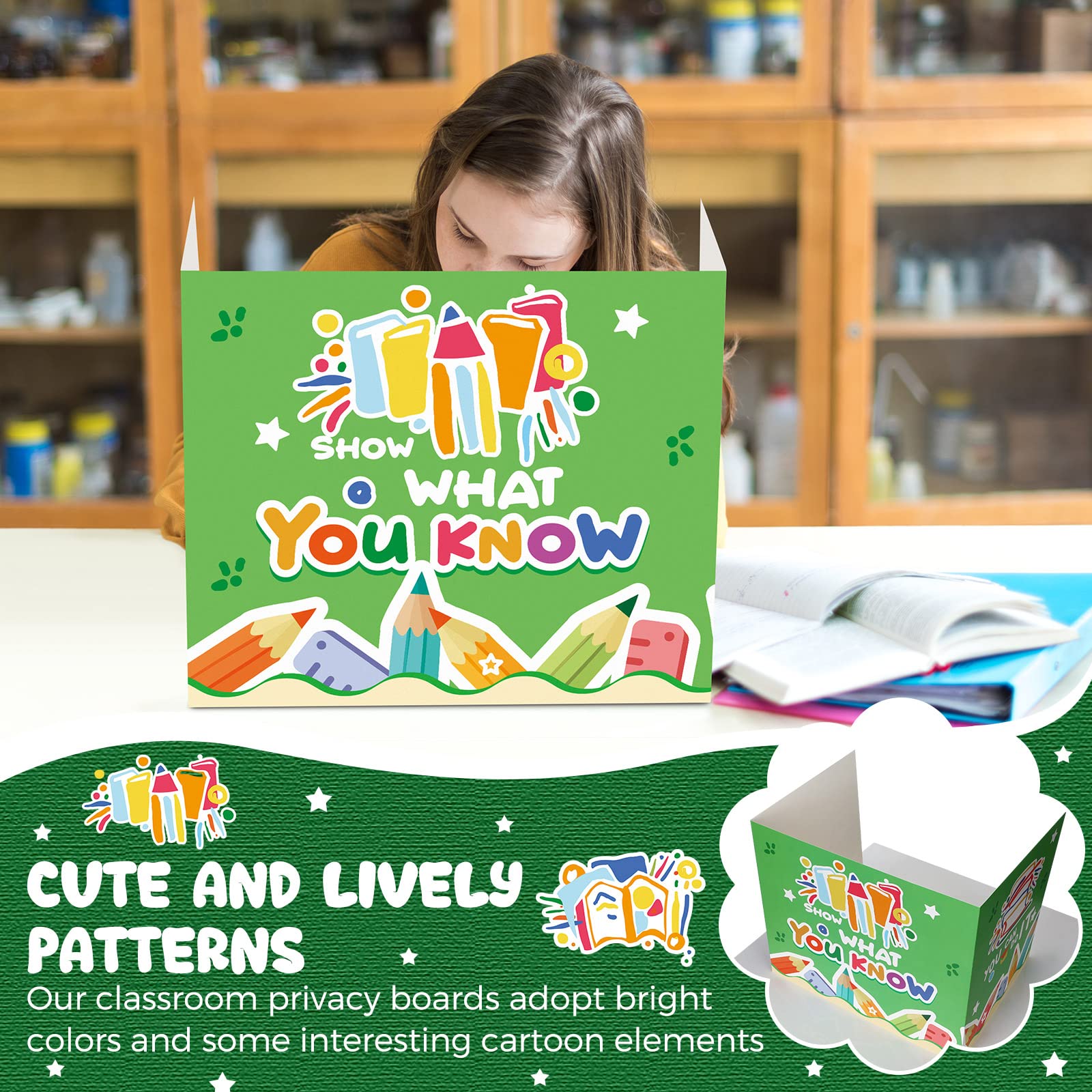 Snapklik.com : 24 Pcs Privacy Boards For Student Desks Bright Colored ...