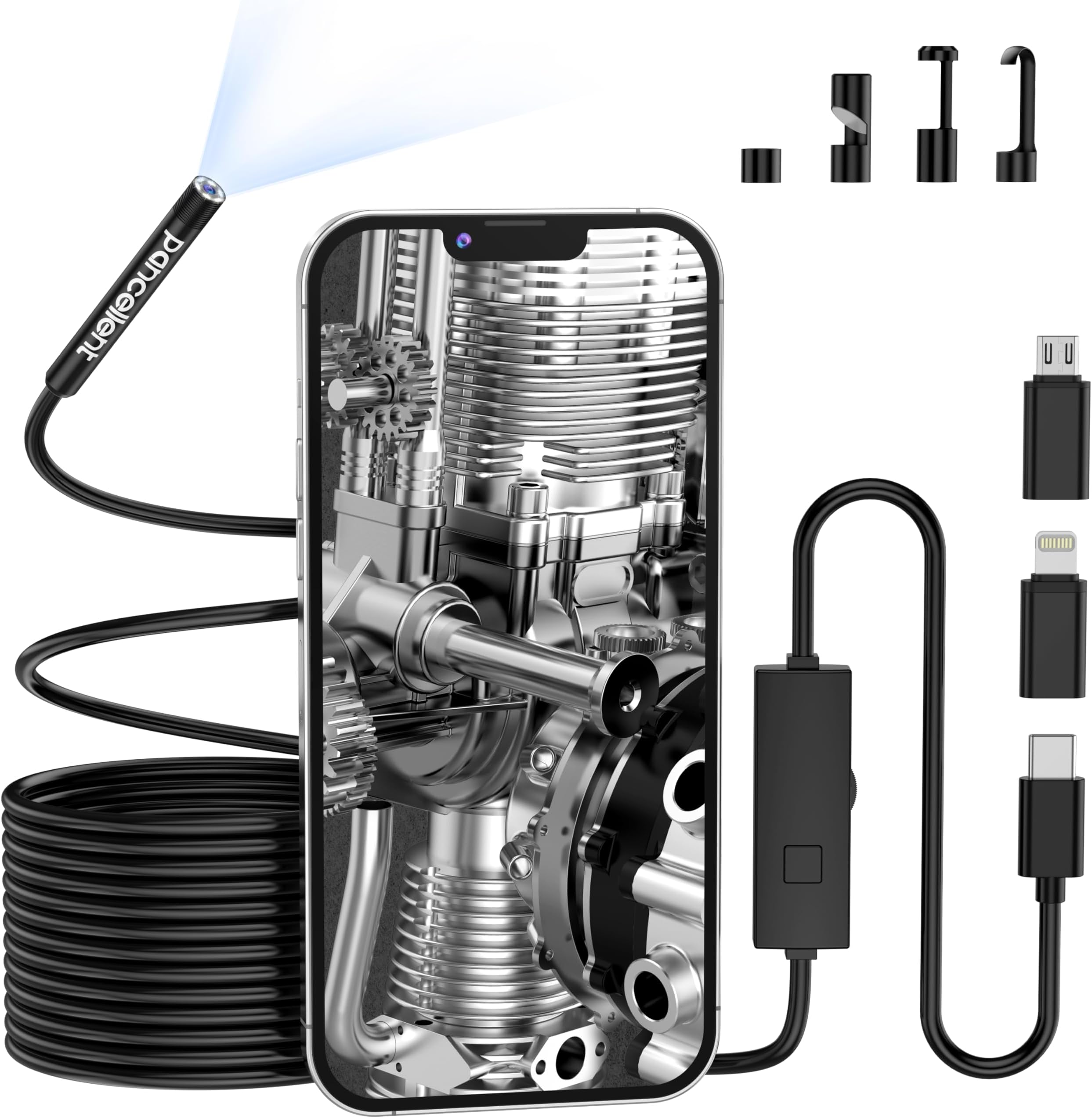 Amazon.com: 0.216 in Ultra-Thin Snake Inspection Borescope, Pancellent ...