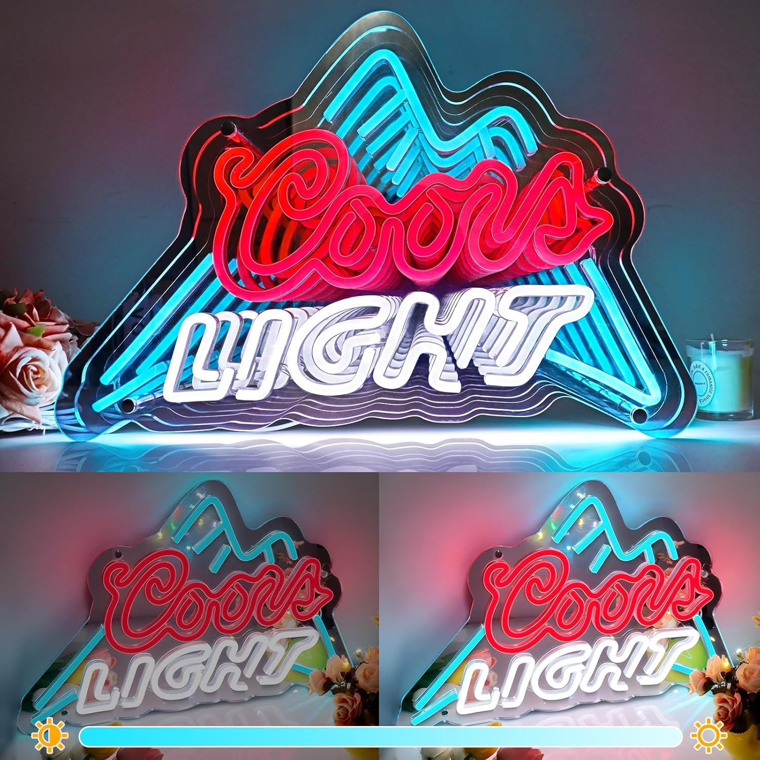 Amazon.com : ROLANCHE Crs Light Neon Signs for Wall Decor, Dimmable Bar ...