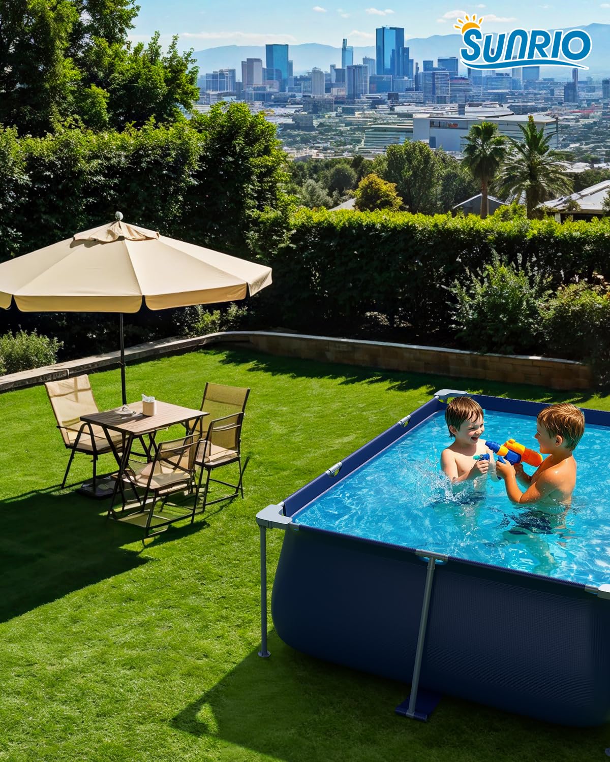 Snapklik.com : Sunrio 83"526" Rectangle Above Ground Swimming Pool ...