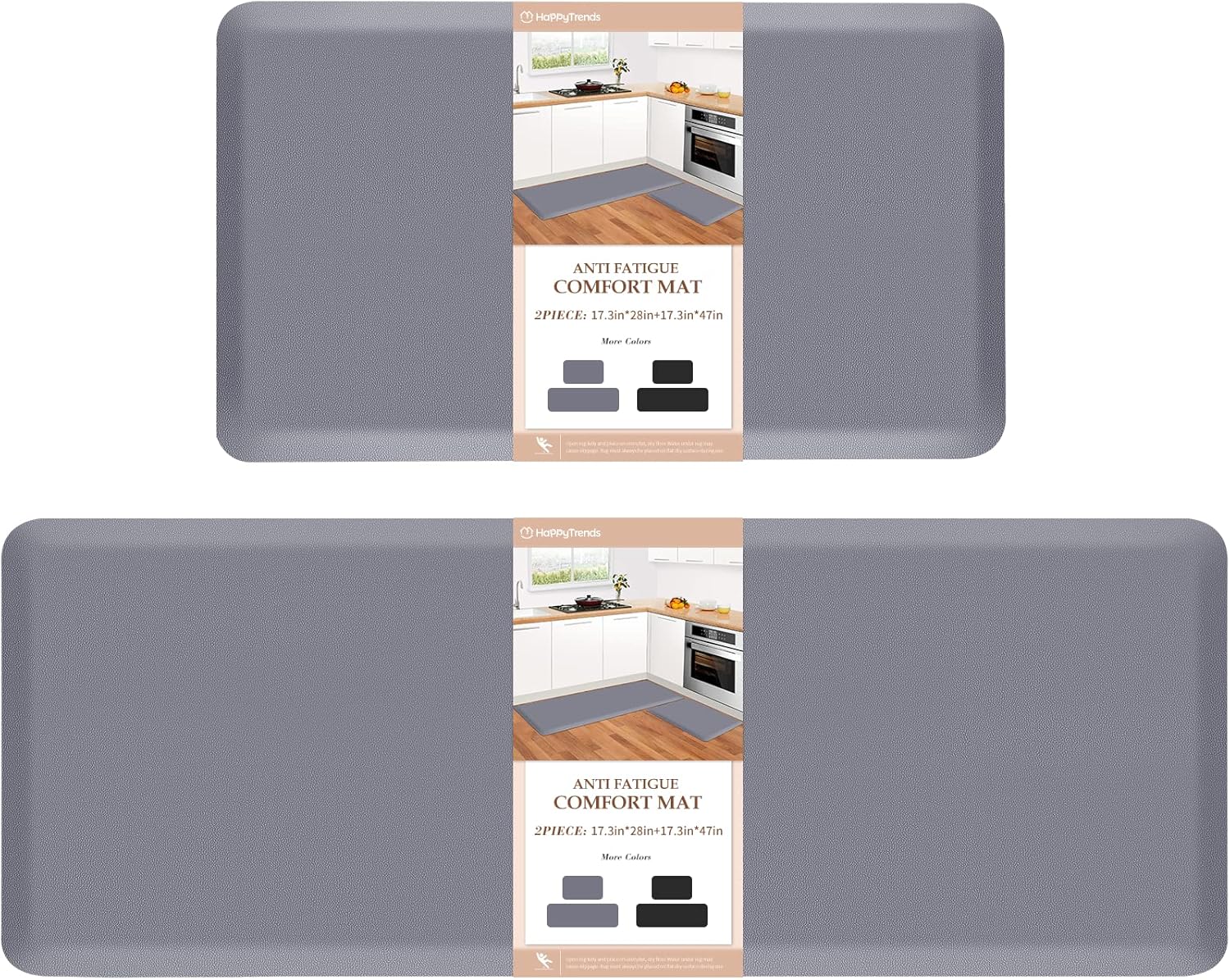 Amazon.com: HappyTrends 2 PCS Kitchen Mat Cushioned Anti-Fatigue Floor ...