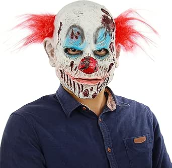 Amazon.com: The Scary and Sinister Clown Latex mask Halloween Party ...