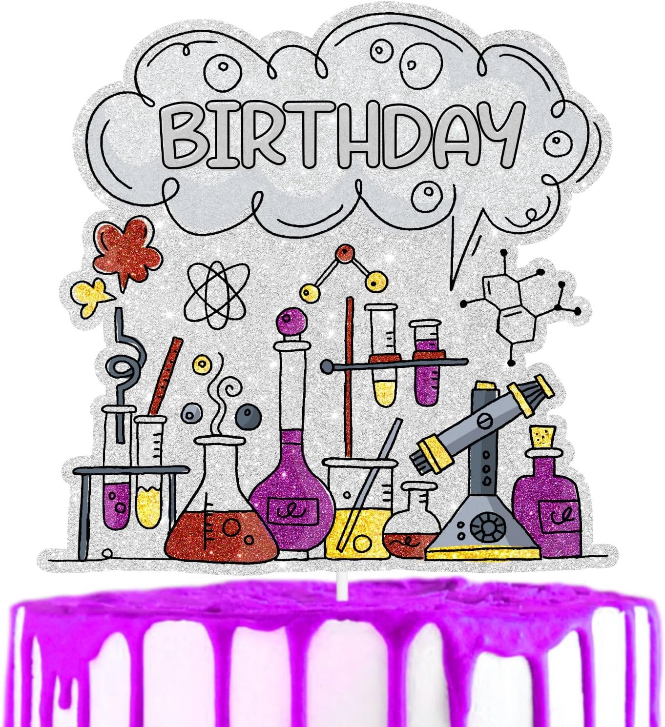 Amazon.com: Crazy Lab Cake Topper Scientist Happy Birthday Chemistry ...