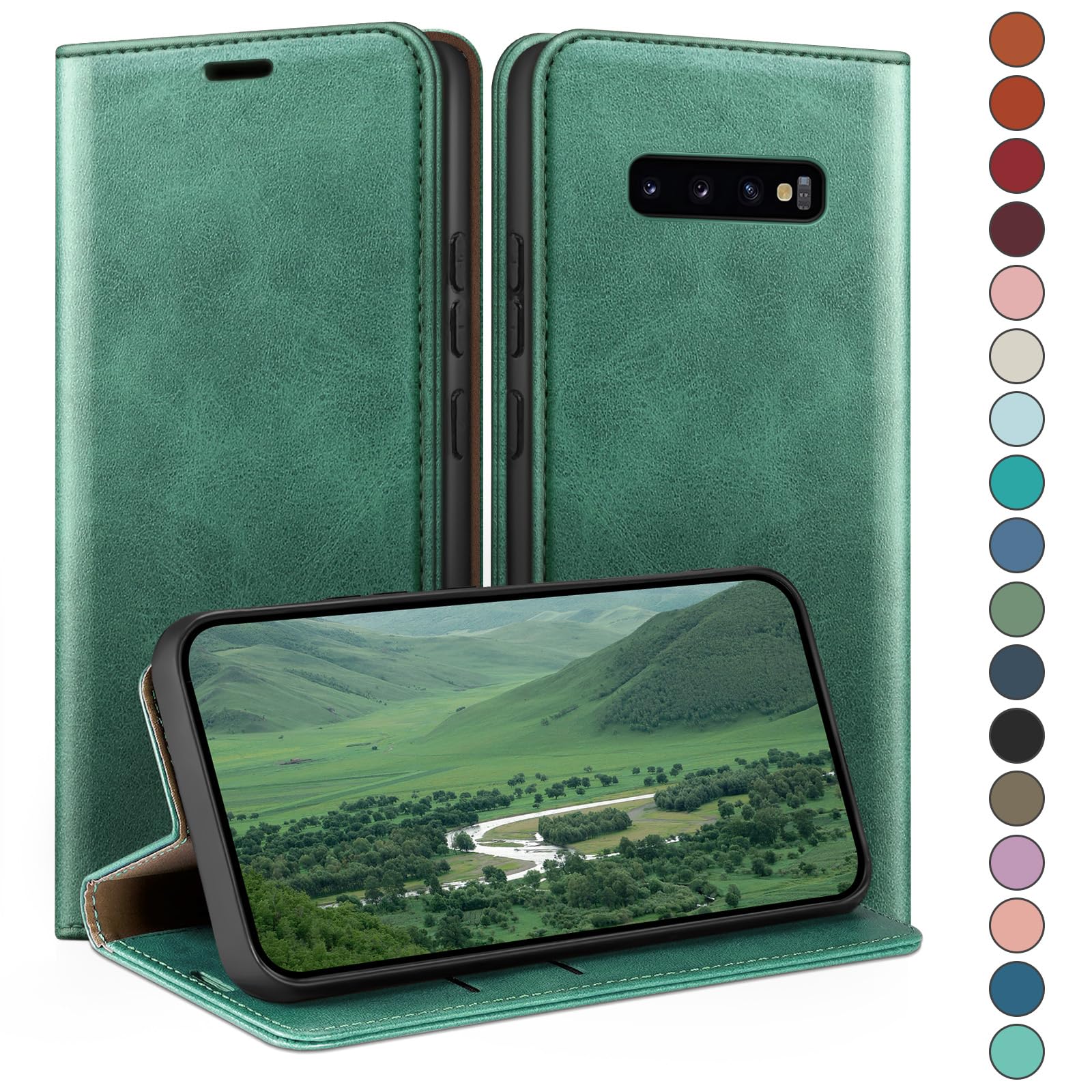HUOUH for Samsung Galaxy S10 Wallet case with RFID Blocking PU Leather ...