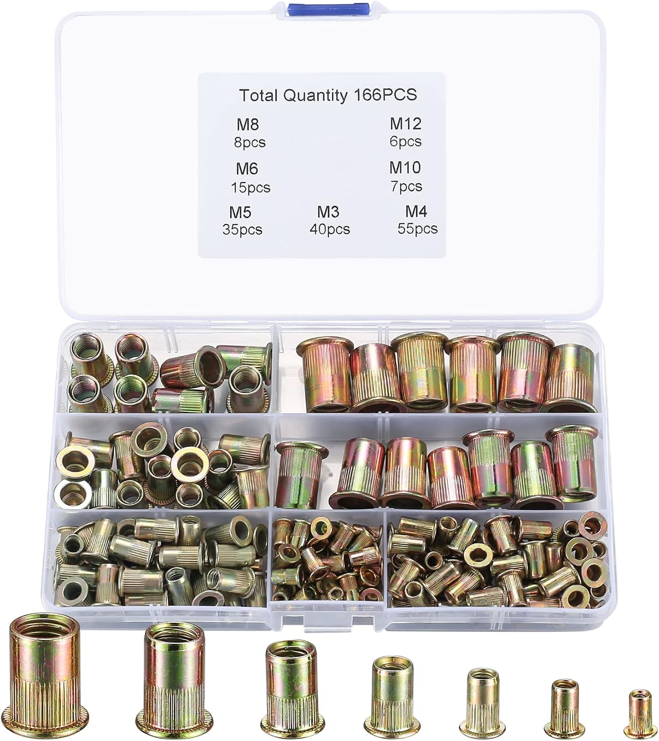 166 Pezzi Rivetti Filettati, Rivetto Dadi di Assortimento, Dado per ...