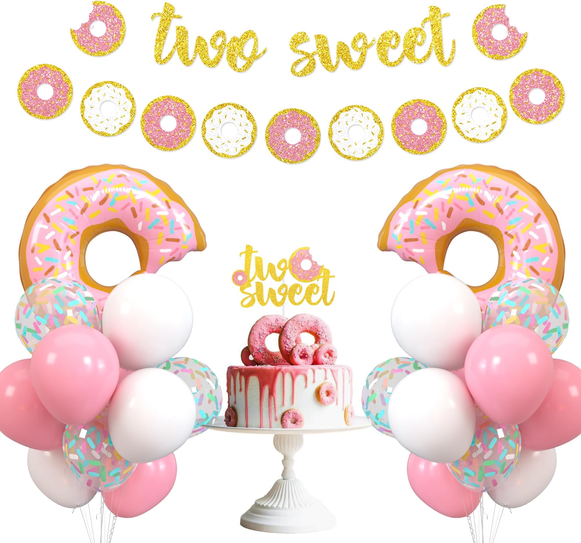 Amazon.com: hanviync Two Sweet Birthday Party Supplies,Sweet Two ...