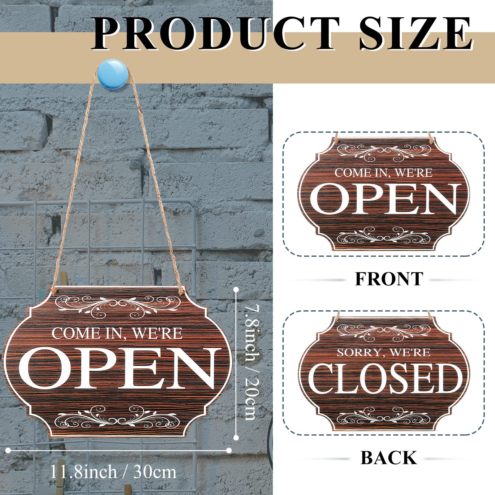 Open And Closed Wooden Vintage Signs Stock Photography