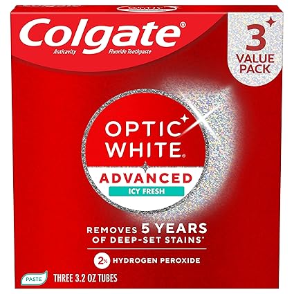 Amazon.com : Colgate Optic White Advanced Hydrogen Peroxide Toothpaste ...