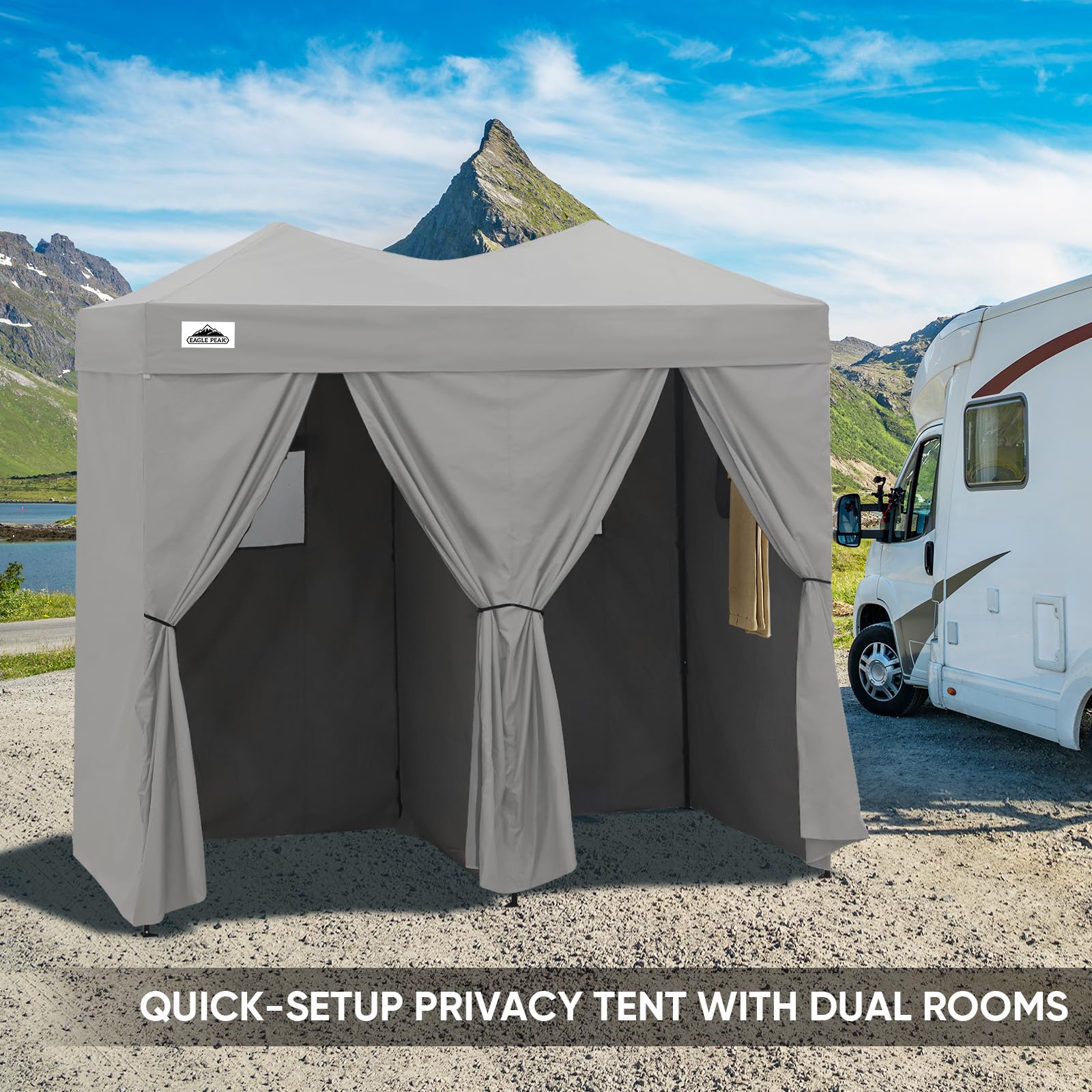 Snapklik.com : Outdoor Changing Room 8x4, 2 Room Pop Up Portable ...