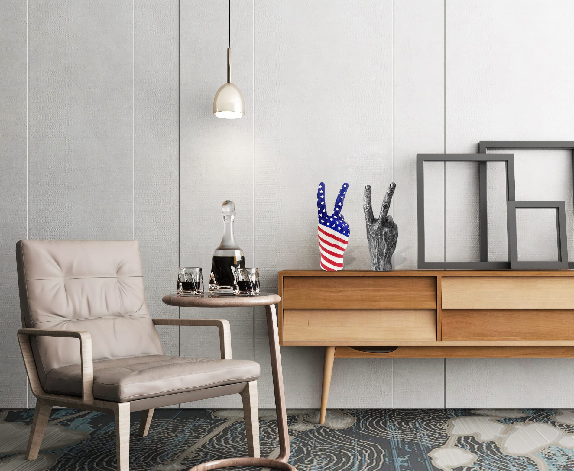 Blowind Silver Polyresin Hand Gesture Desk Statues Finger Sculpture ...