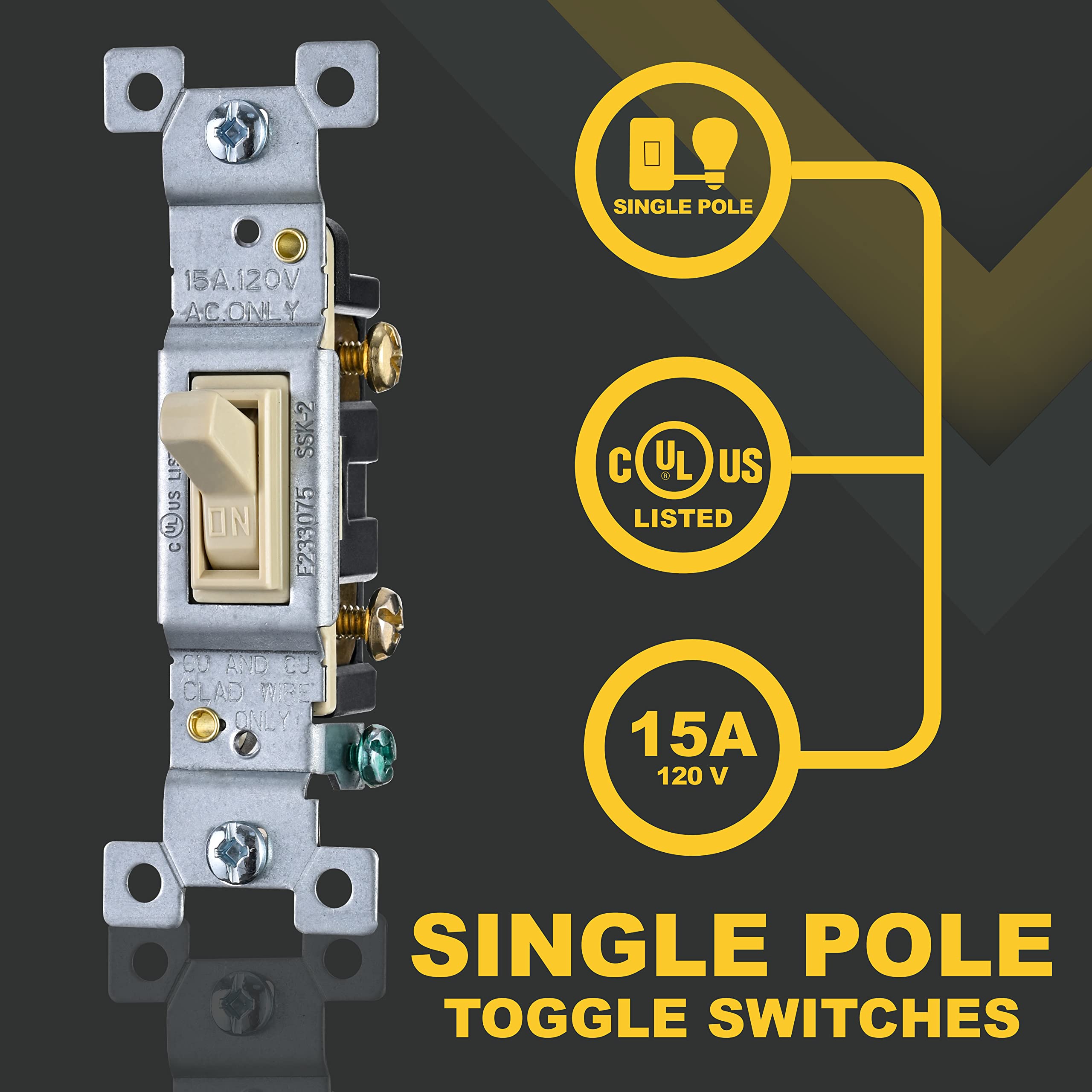 Snapklik.com : Faith Ivory Toggle Light Switch (10-Pack) Single Pole ...