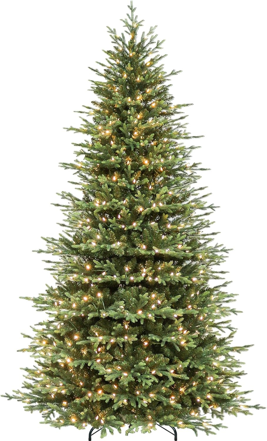 Amazon.com: 9 ft Lighted Artificial Christmas Tree, 600 Warm White LED ...