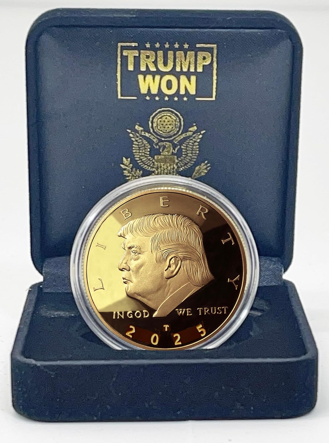 Amazon.com: Donald Trump Won 2025 Gold Coin in Velvet Display Case ...
