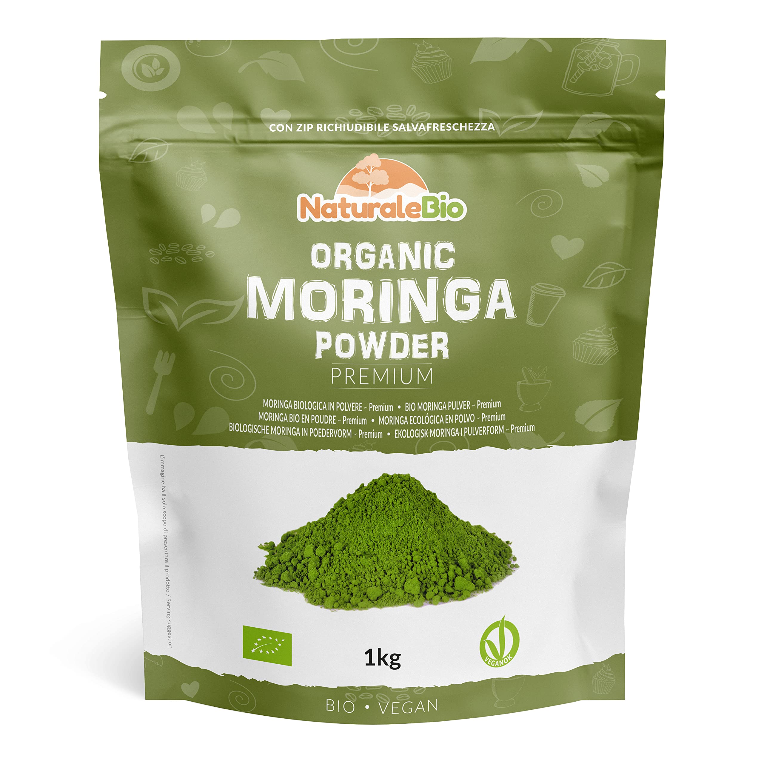 NaturaleBio. Organic Moringa Powder - Premium Quality - 1kg. Bio ...