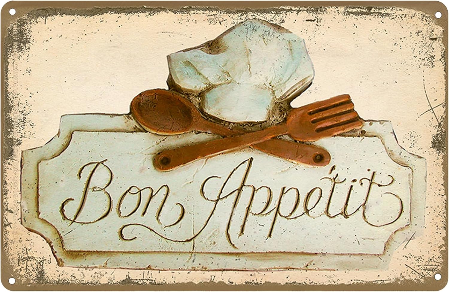 Amazon.com: Bon Appetit French Chef, Metal Tin Sign for Home Bar Garden ...