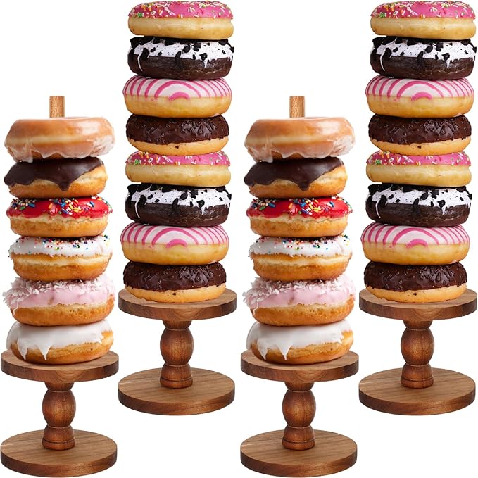 Amazon.com | Zhehao 4 Pcs Farmhouse Donut Stand Donut Holder Display ...