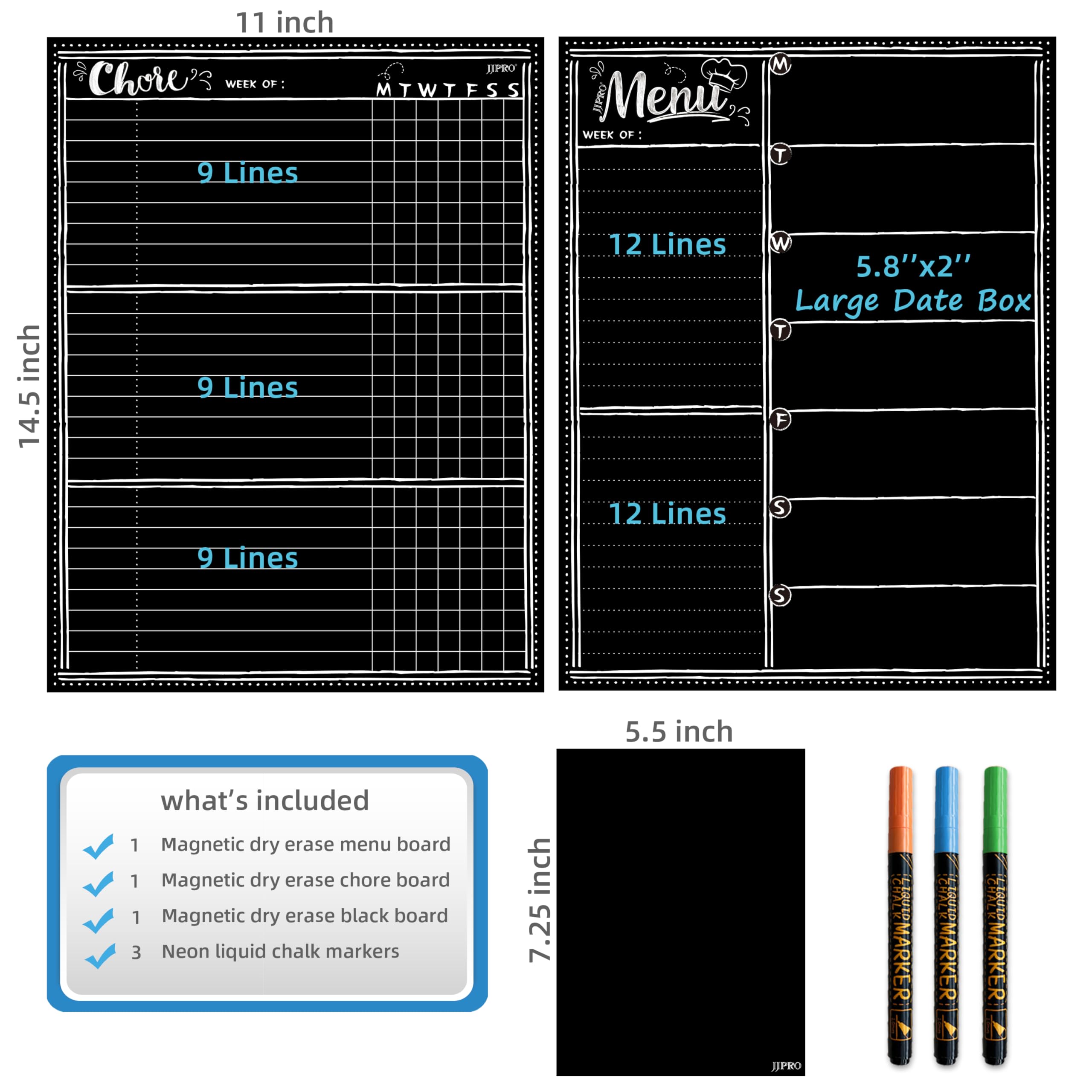 Snapklik.com : JJPRO Magnetic Dry Erase Menu And Chore Chart Blackboard ...
