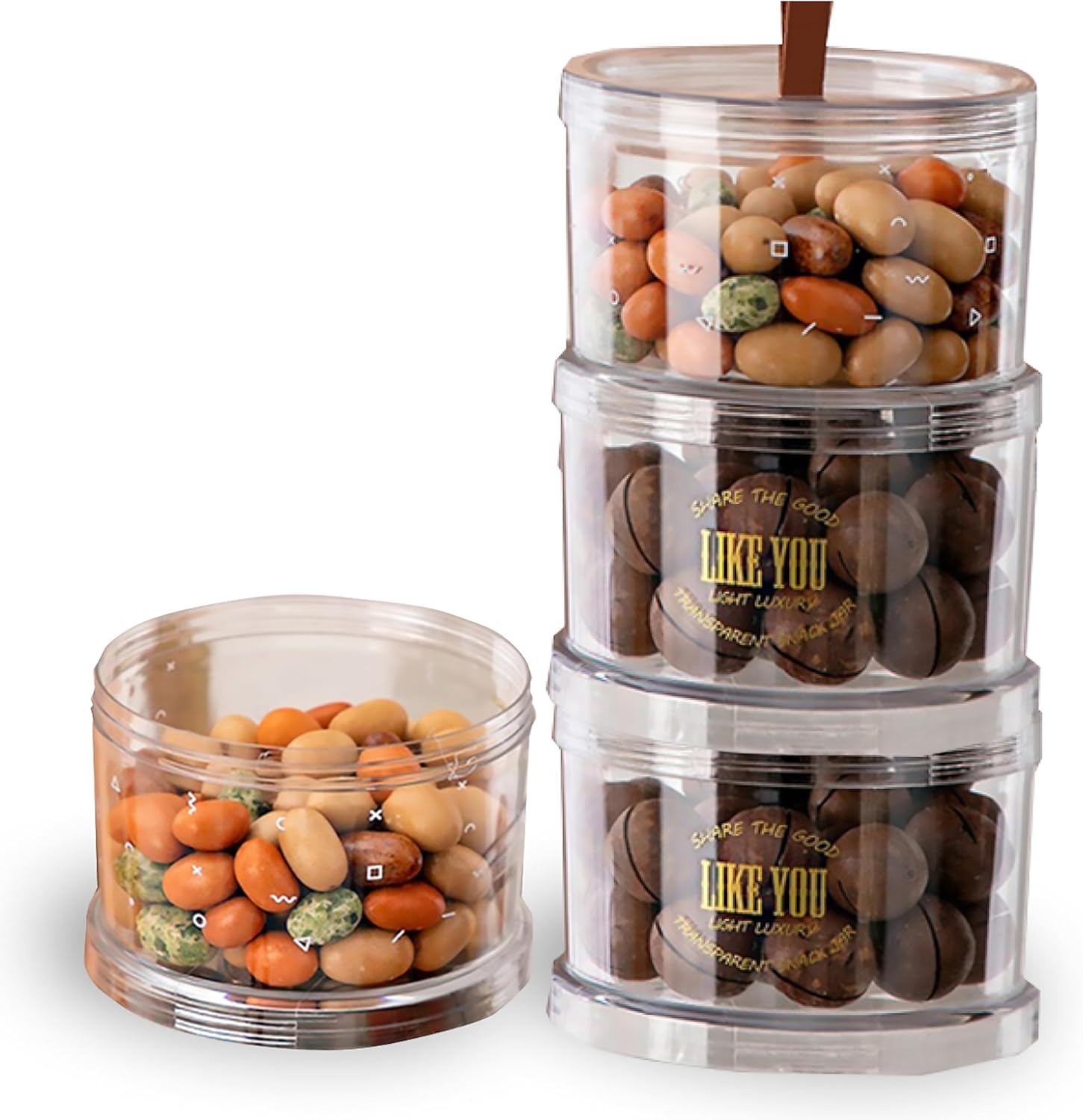 Amazon.com: Skywin Stackable Snack Containers, 3 Layer Stackable Snack ...