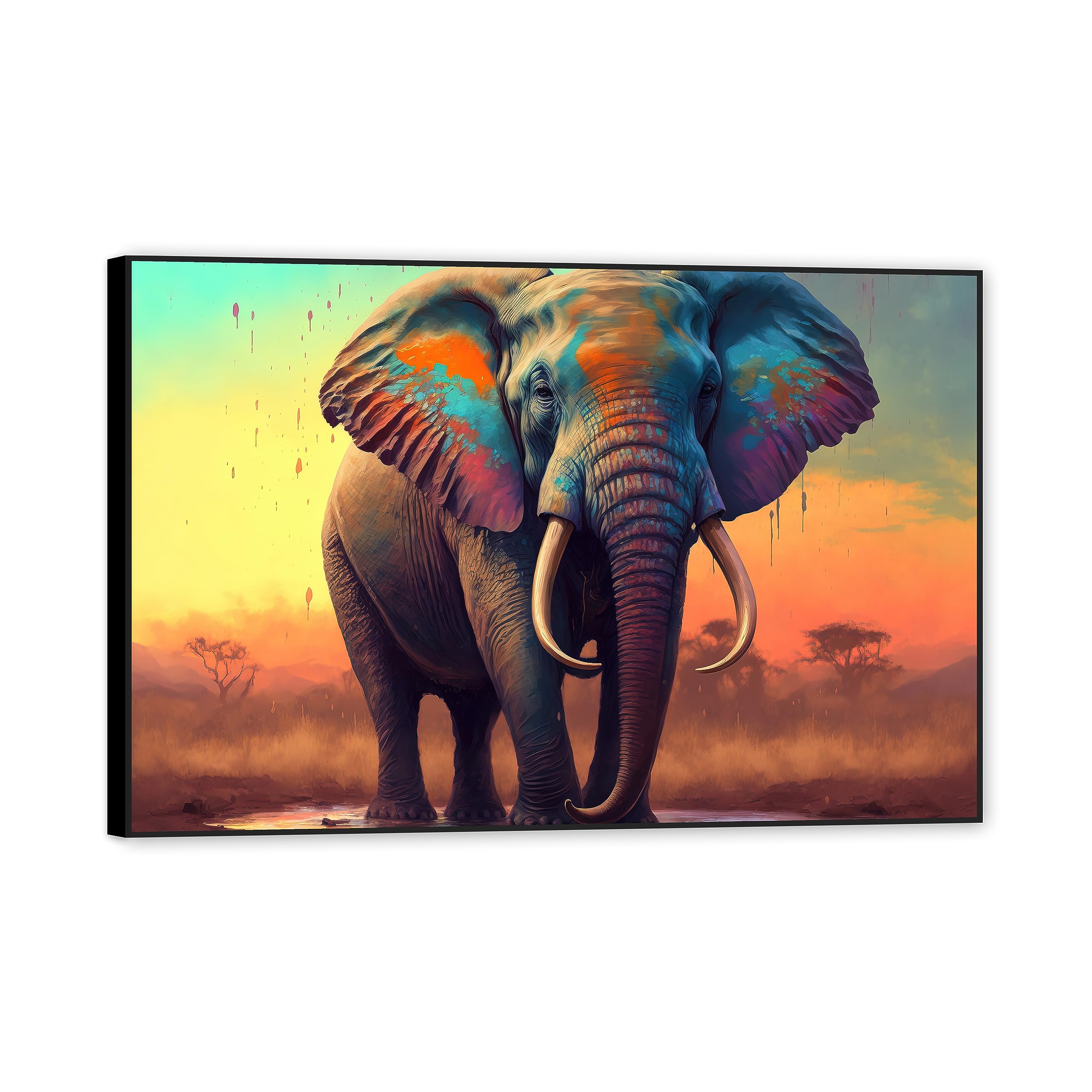 Arte Abstracto Colorido De Elefantes Pintura De Elefante Abstracto
