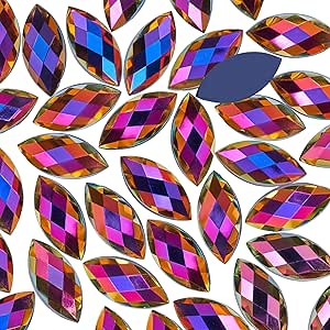 Amazon.com: 300 Pcs AB Colorful Large Rhinestones for Crafting,15x7MM ...