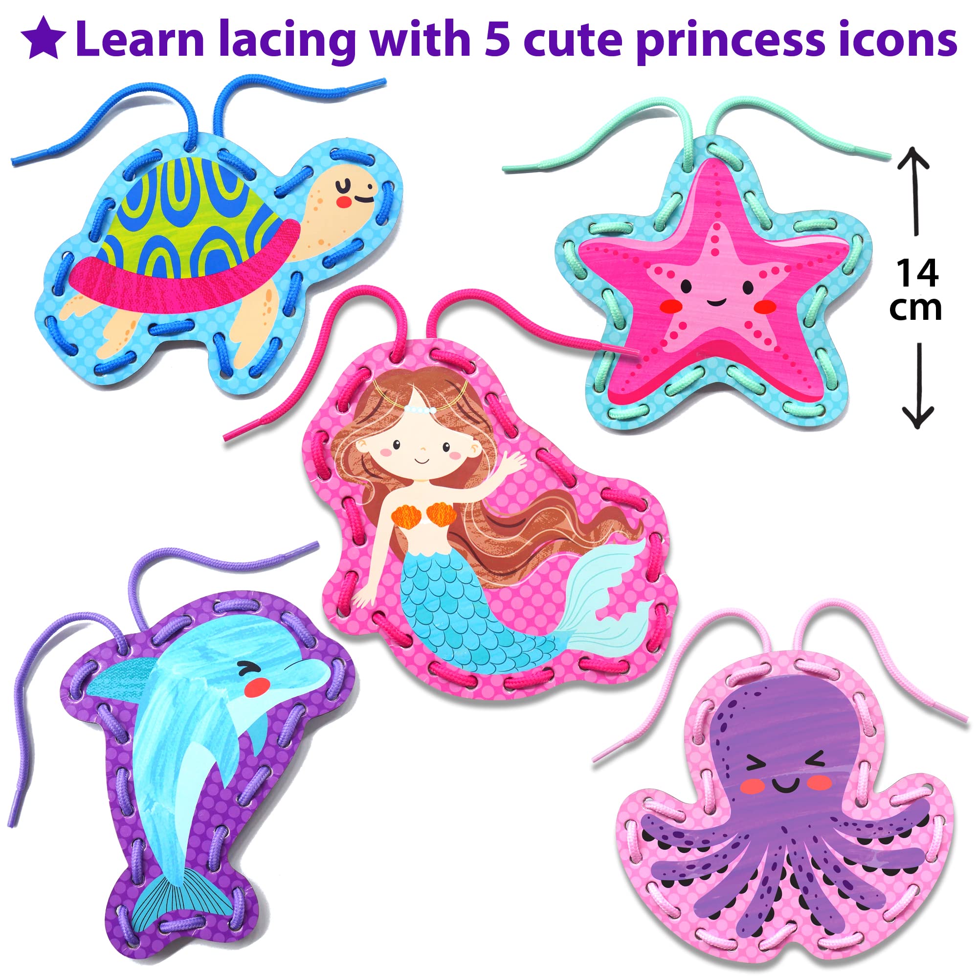 Snapklik.com : KRAFUN Beginner Mermaid Lacing Card Kit For Kids Arts ...