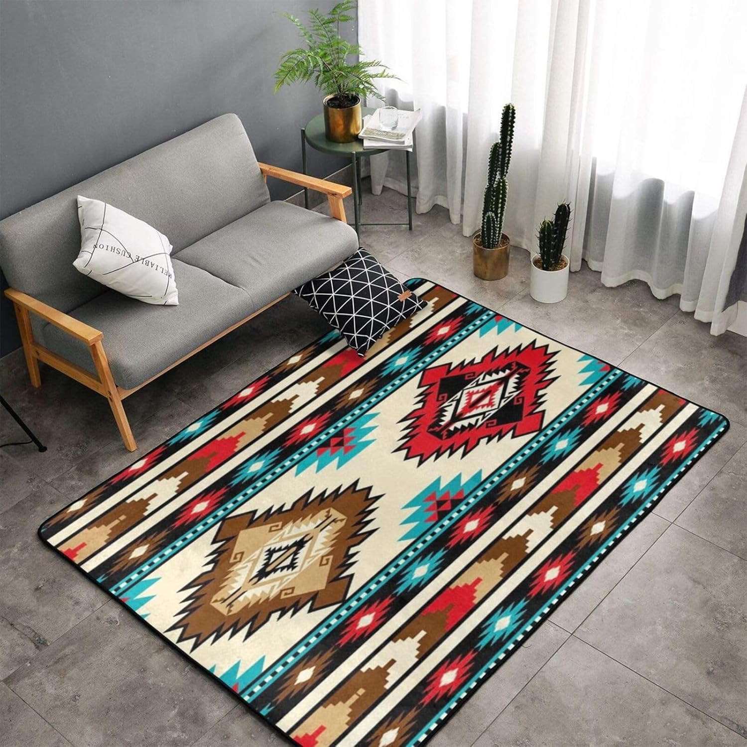 Amazon.com: Southwest Native American Indian Aztec Carpets, Non-Slip ...
