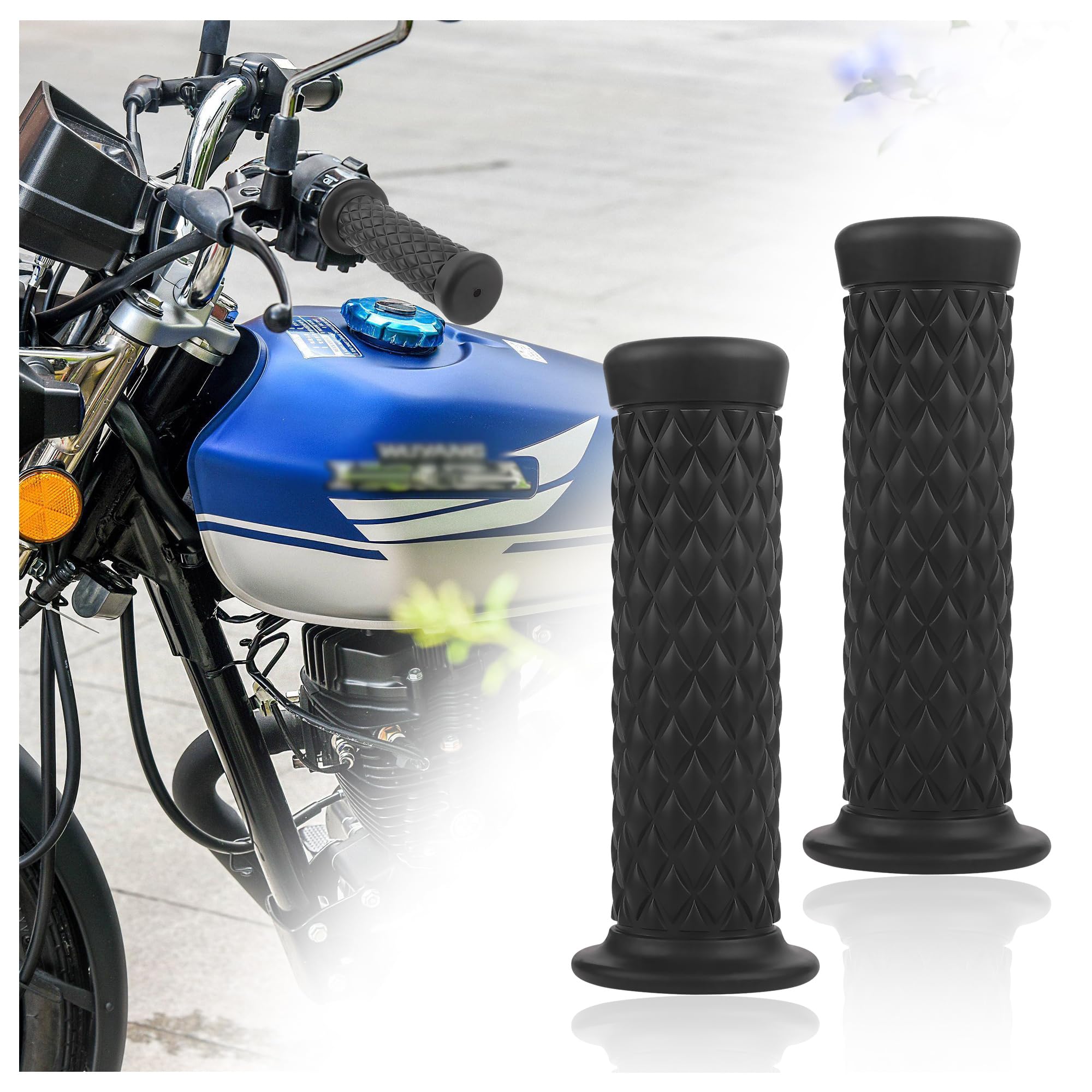 Amazon.com: 2PCS Motorcycle Grips,Anti-Slip Rubber Motorcycle Handlebar ...