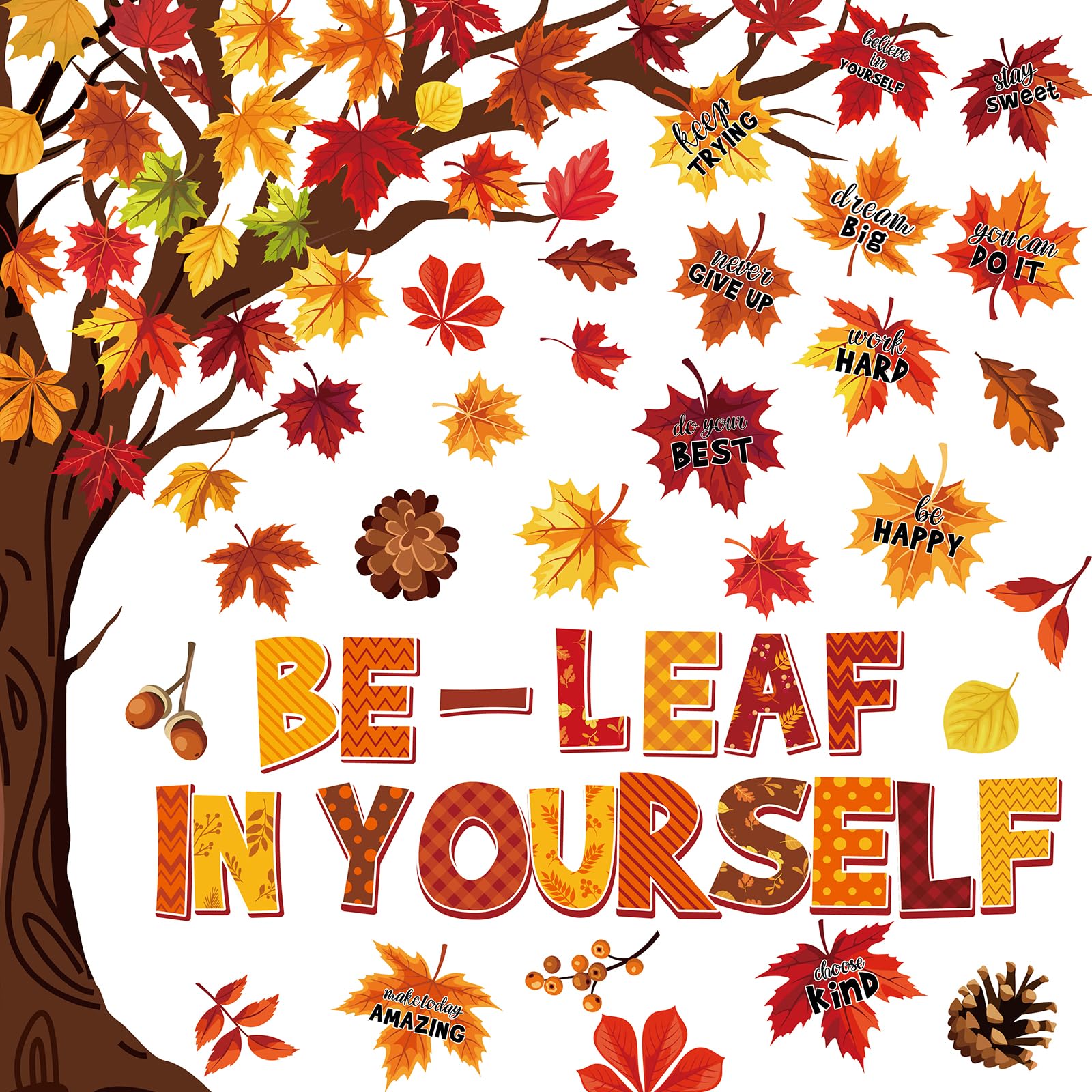 Autumn Be Leaf In Yourself Classroom Decoration Banner Be Leaf In ...