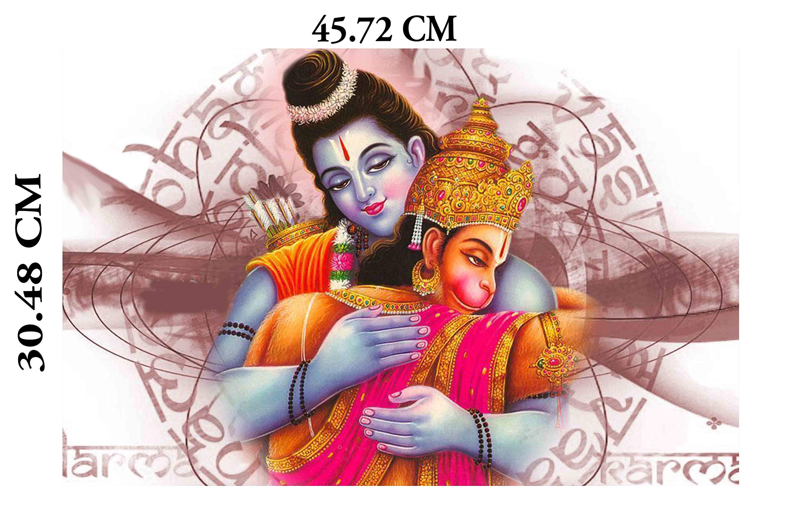 Buy Yellow Alley Lord Rama and Hanuman Wall Poster|Hindu Religious ...