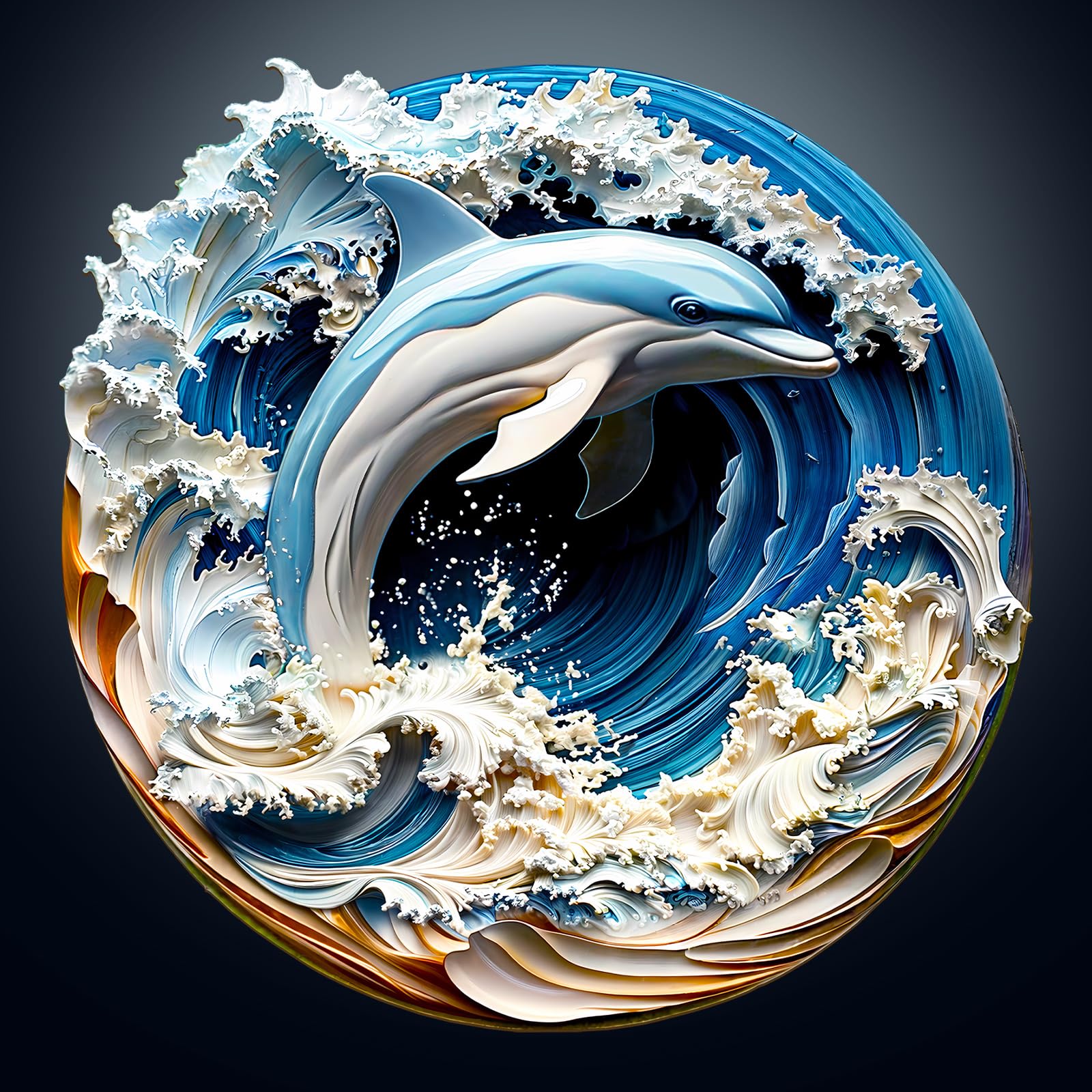 Amazon.com: Wooden Puzzles for Adults, Flat Puzzles with 3D Visual Effect, Wooden Dolphin ...