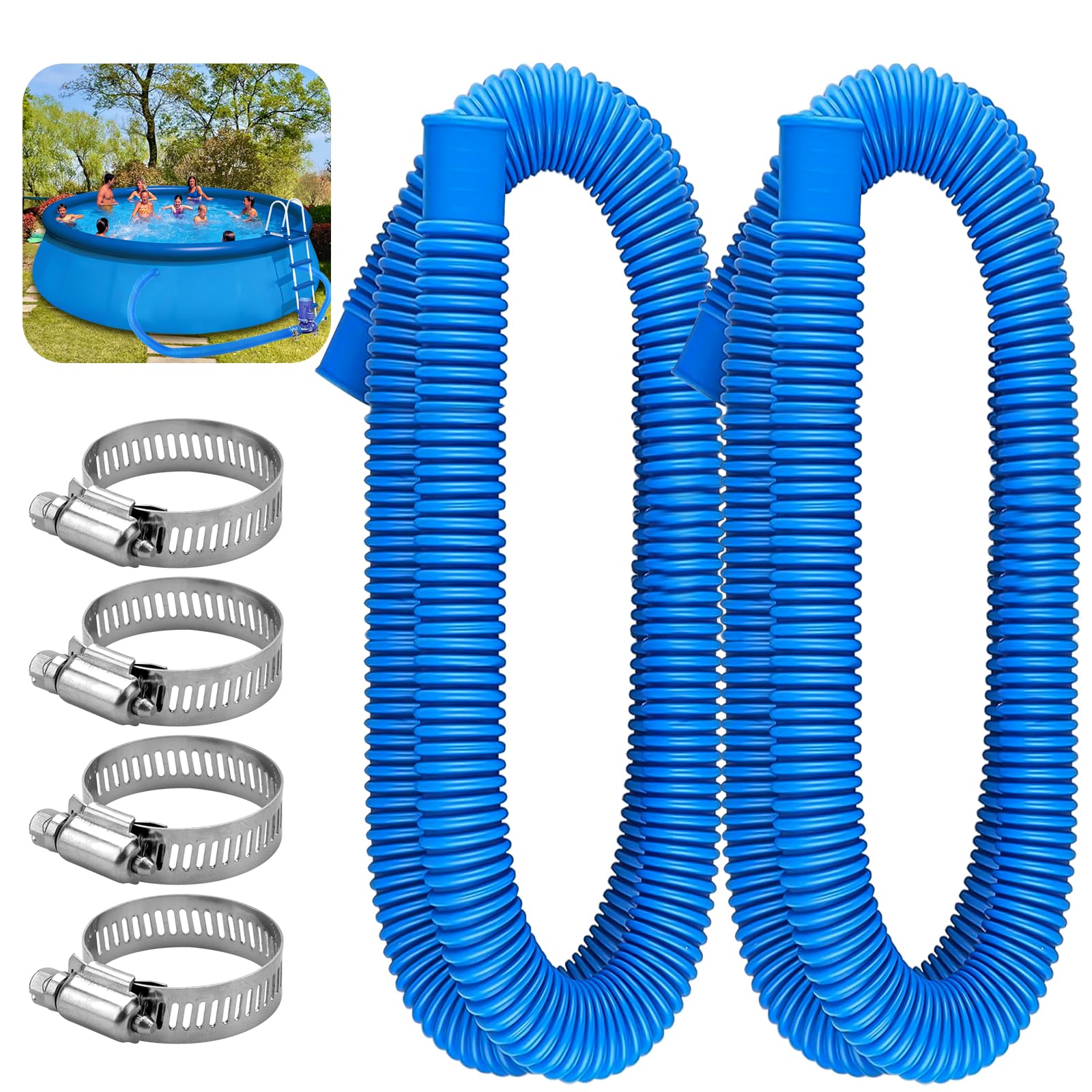 2 Pack Swimming Pool Hose for above Ground Pools, Swimming Pool ...