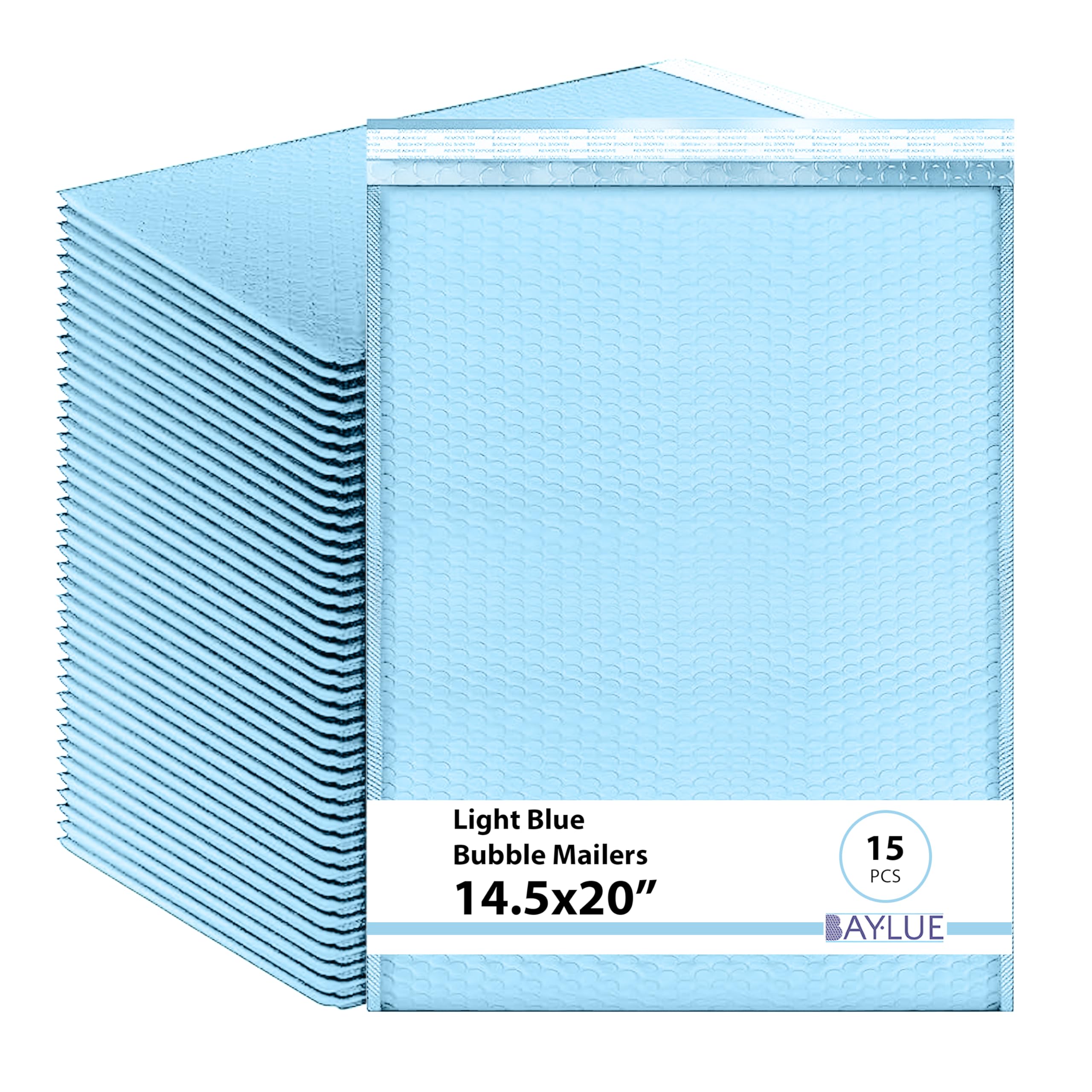 Amazon.com : Light Blue Poly Bubble Mailers 14.50x20 Inch #7 | Self ...