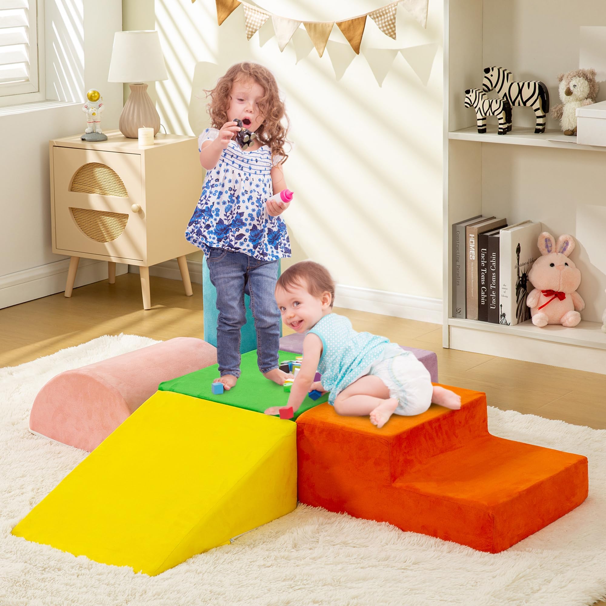 Amazon.com: RELIANCER 6PCS Climb & Crawl Foam Block Play Set,Toddler ...
