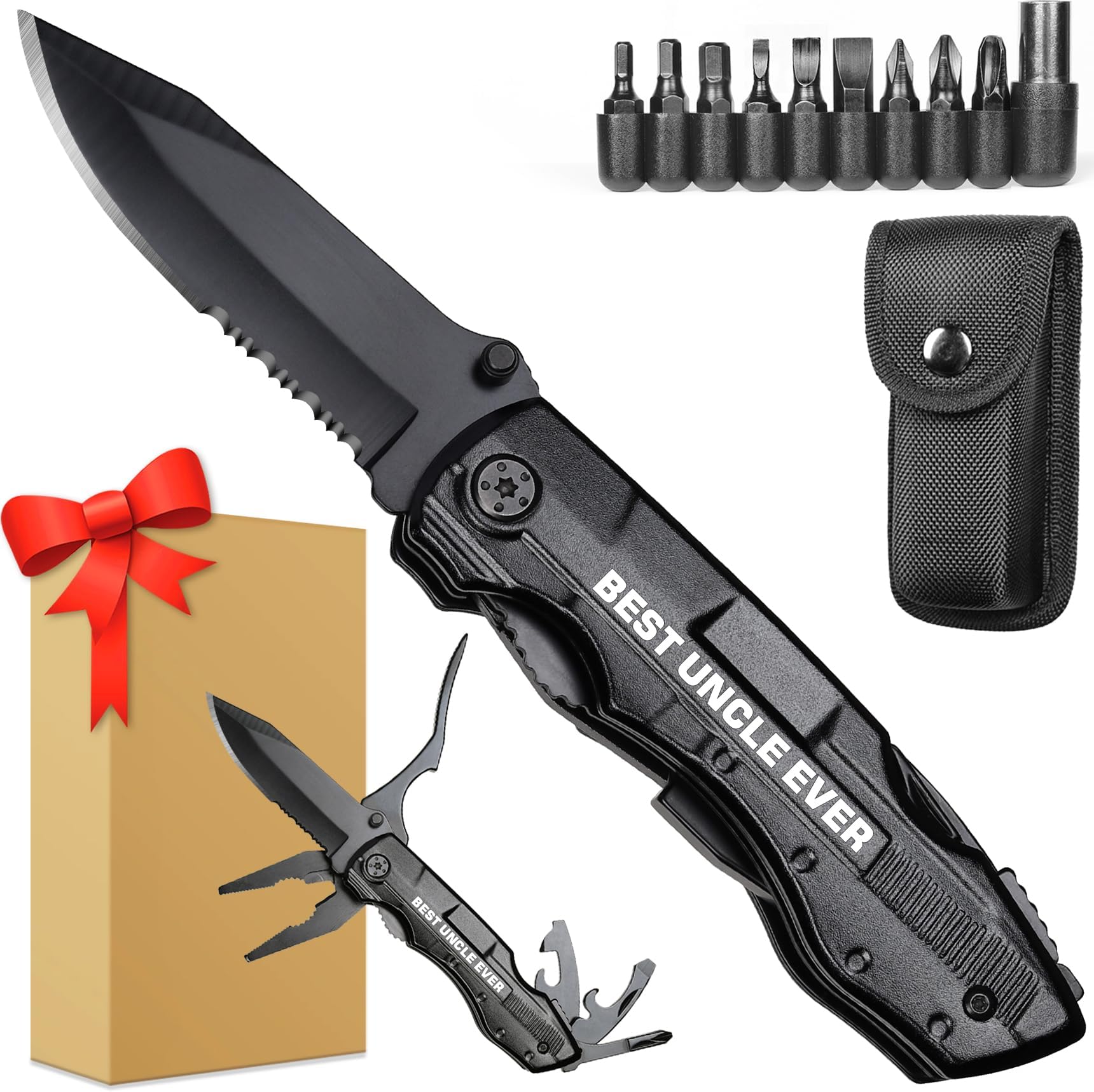 Uncle Gifts,”BEST UNCLE EVER”Multitool Knife,Stocking Stuffers for ...