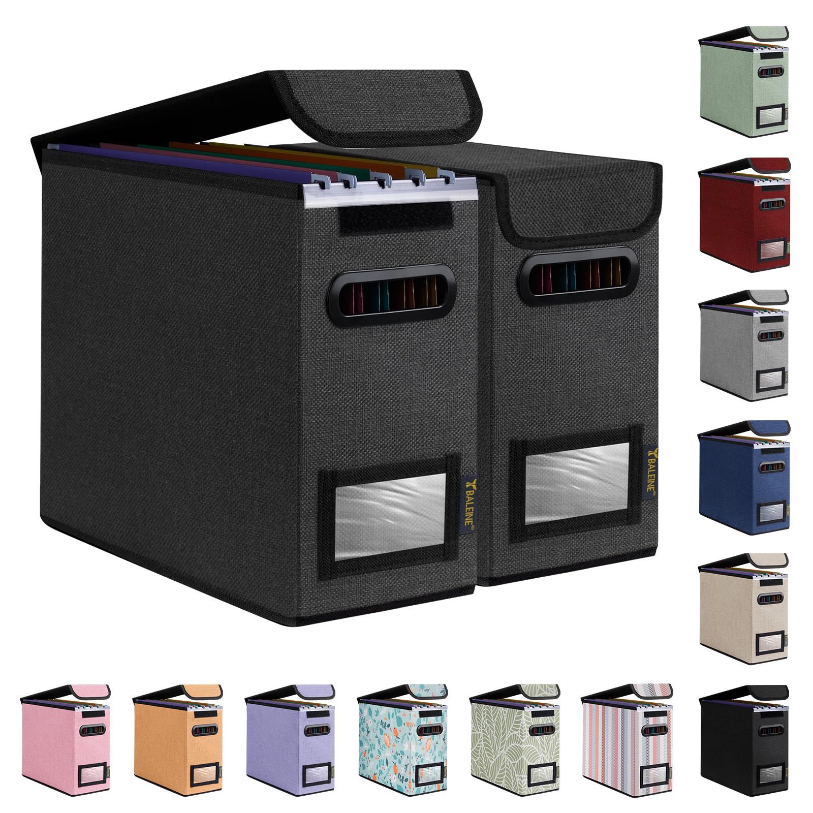 Amazon.com: BALEINE File Organizer Box with Lid, Collapsible File ...