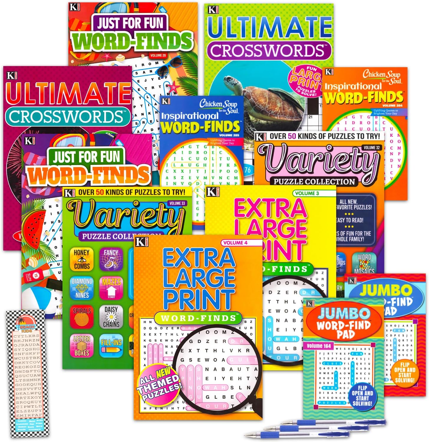 Amazon.com: 12-Pack Variety Word Search & Crossword Puzzle Book Set ...