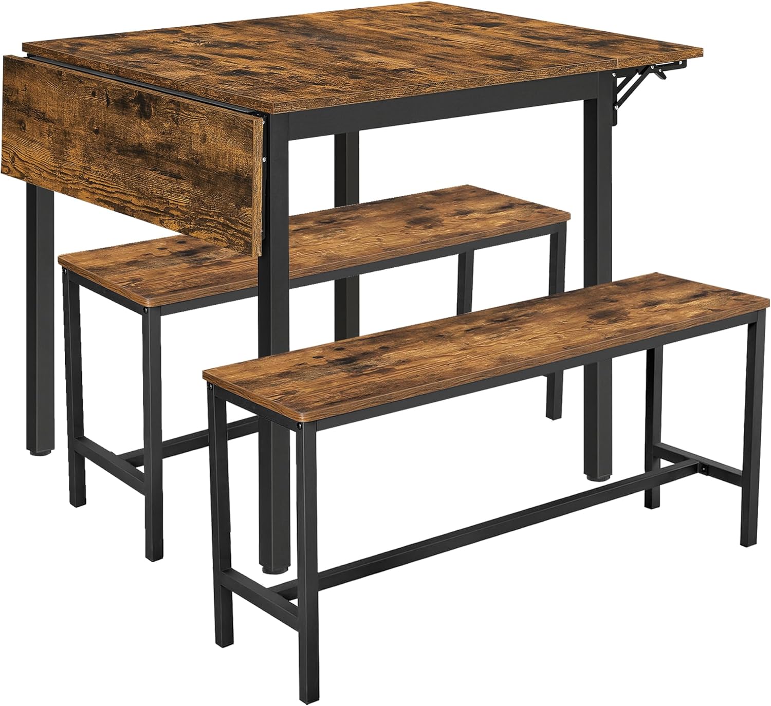 VASAGLE 3-Item Bundle - Extendable Dining Table and Set of 2 Table ...