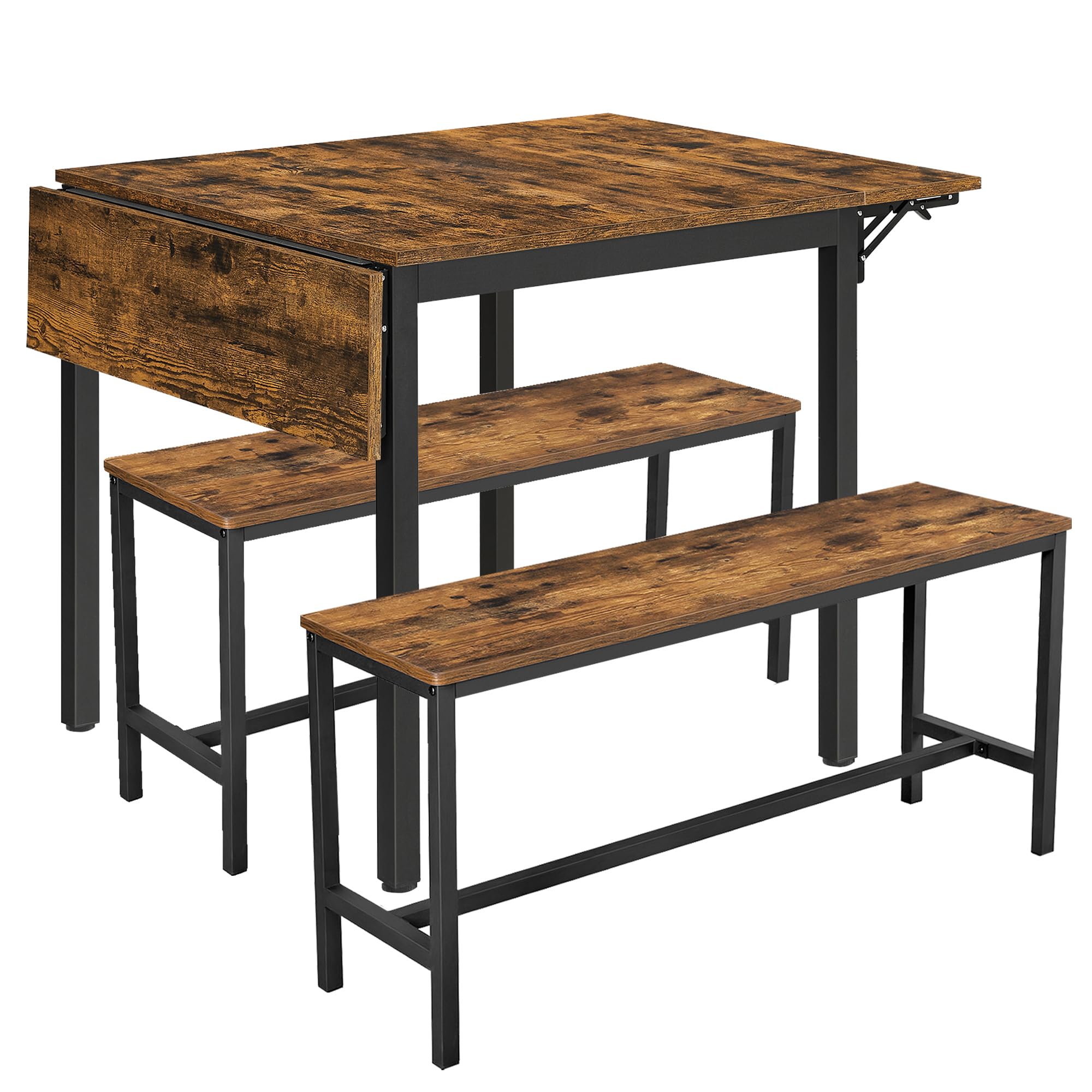 VASAGLE 3-Item Bundle - Extendable Dining Table and Set of 2 Table ...