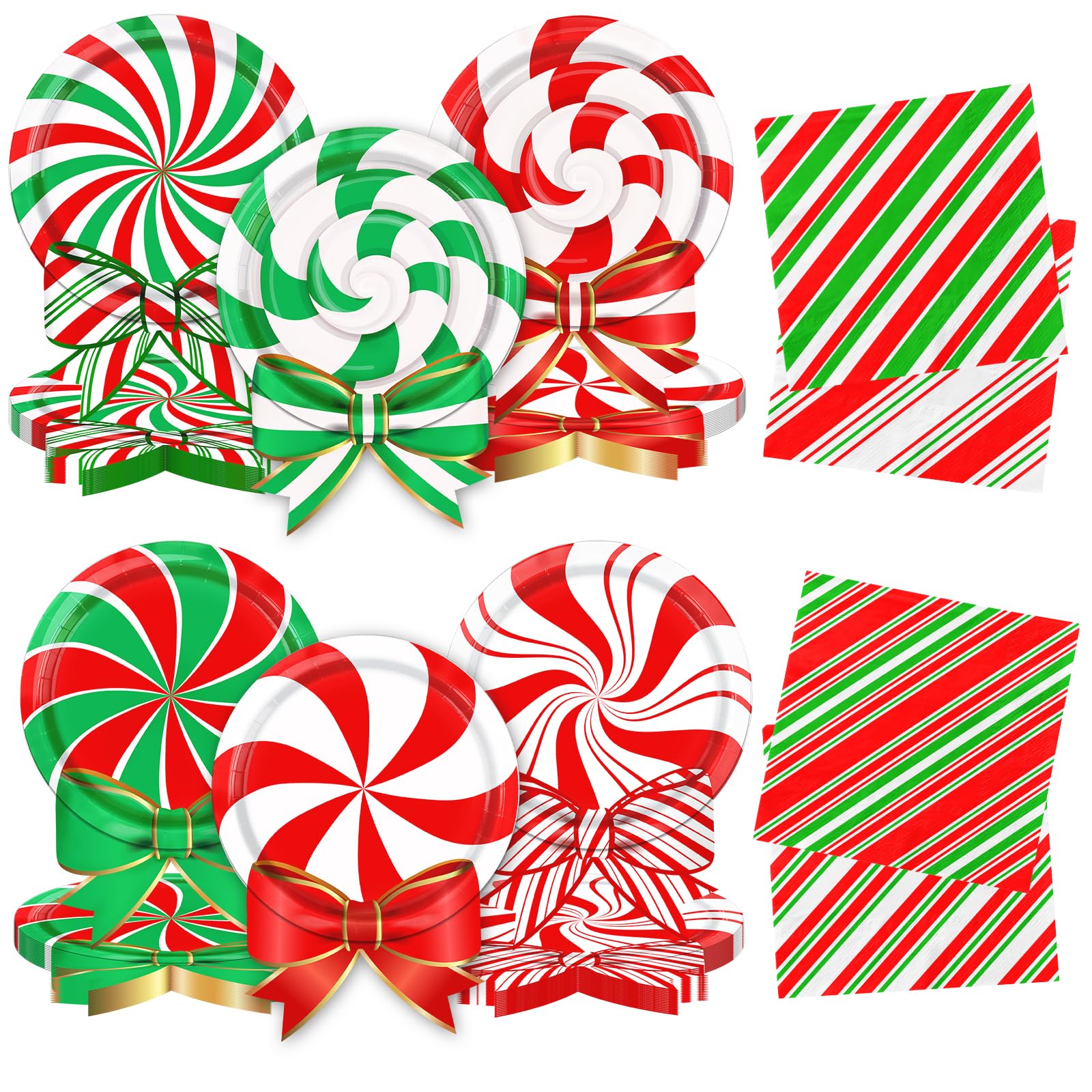 Amazon.com: HAKOTI Peppermint Christmas Decorations Tableware, Candy ...